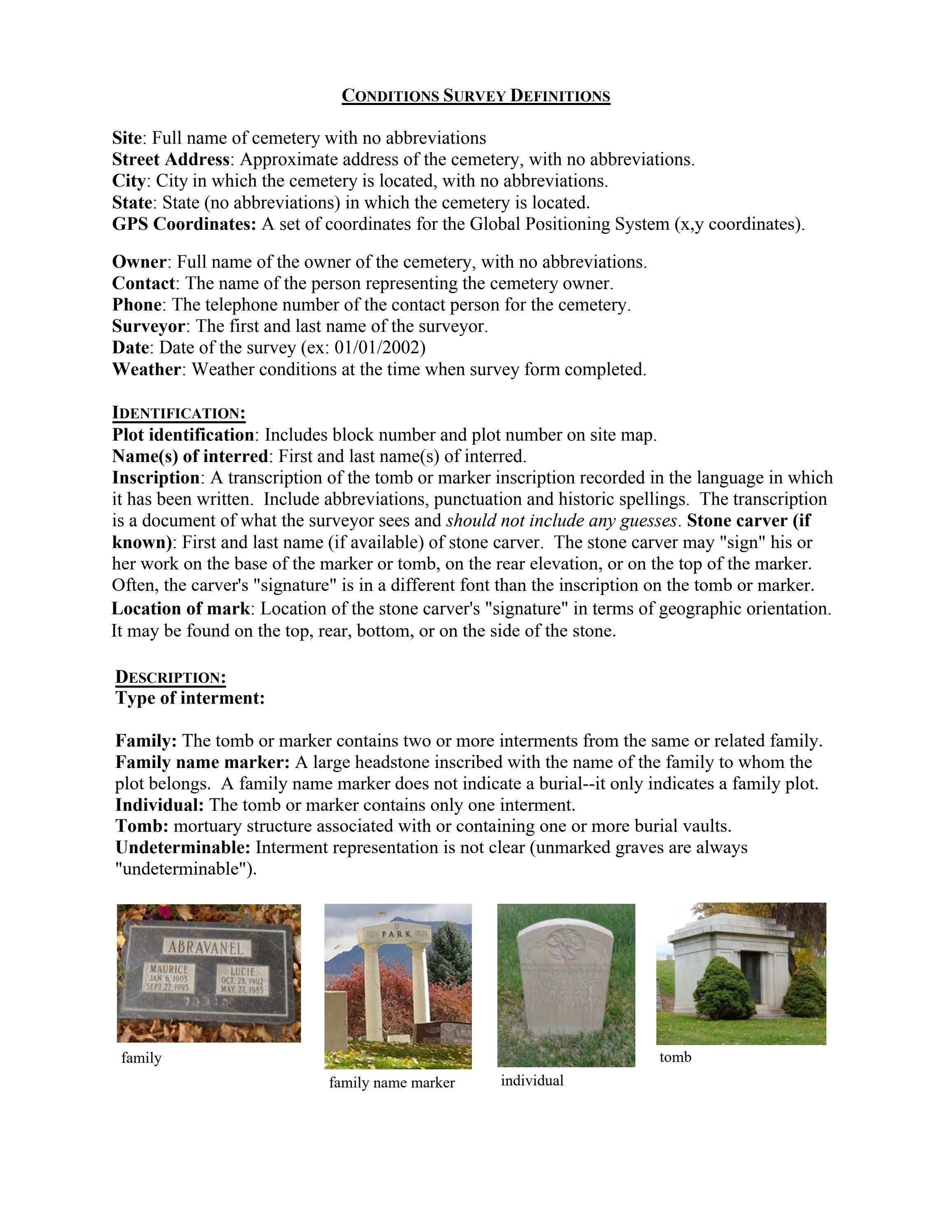 Historic Cemeteries - Conditions Survey Definitions March2022 by Utah ...