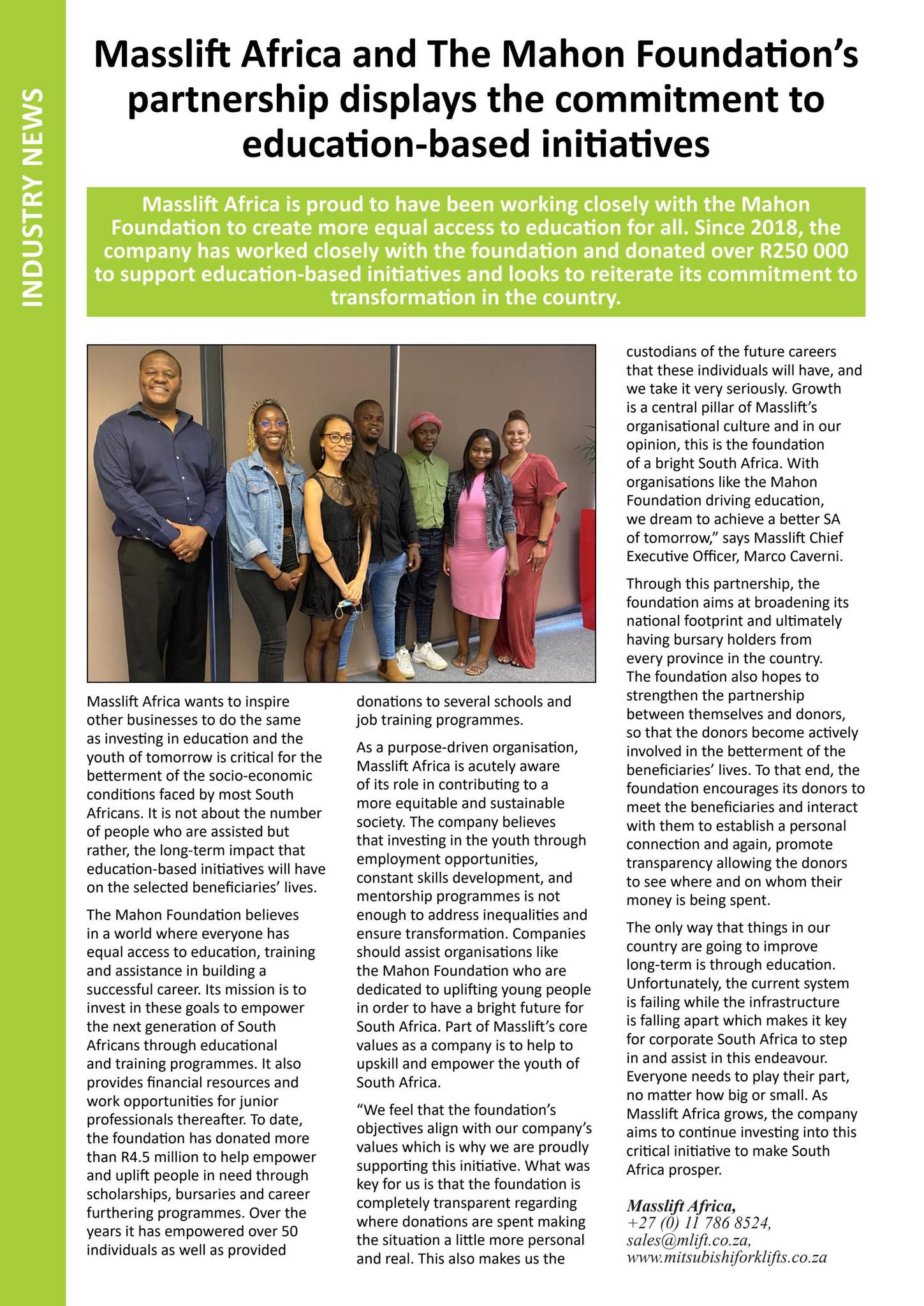 Masslift Africa and The Mahon Foundation’s by Lifting Africa - Issuu