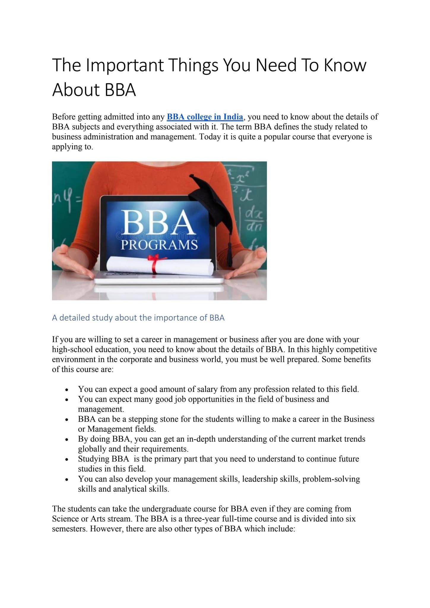 The Important Things You Need To Know About BBA by Symbiosis Institute ...