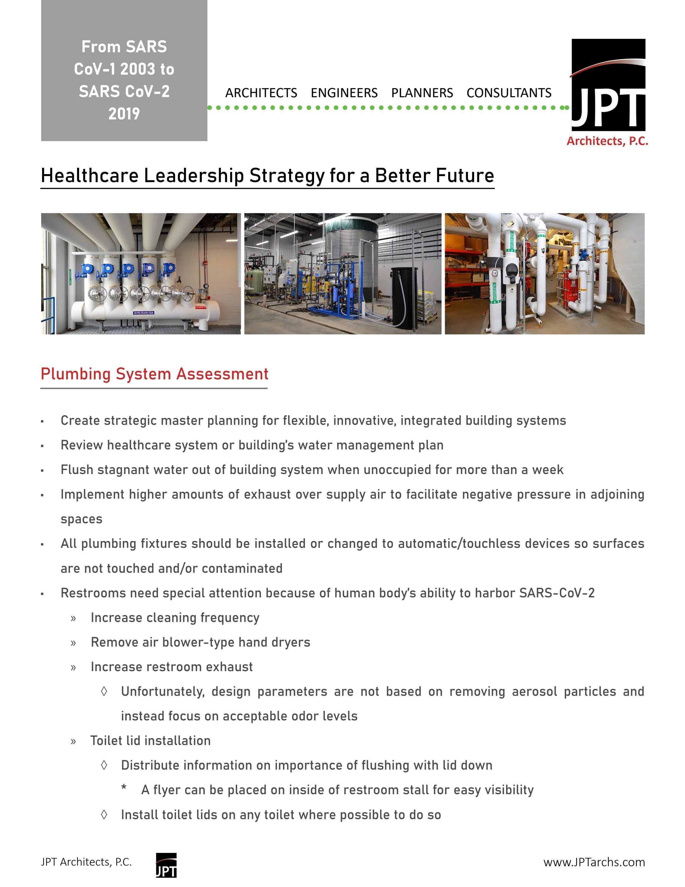 From SARS CoV-1 2003 to SARS CoV-2 2019: Part 8, Plumbing System Assessment by JPT Architects ...