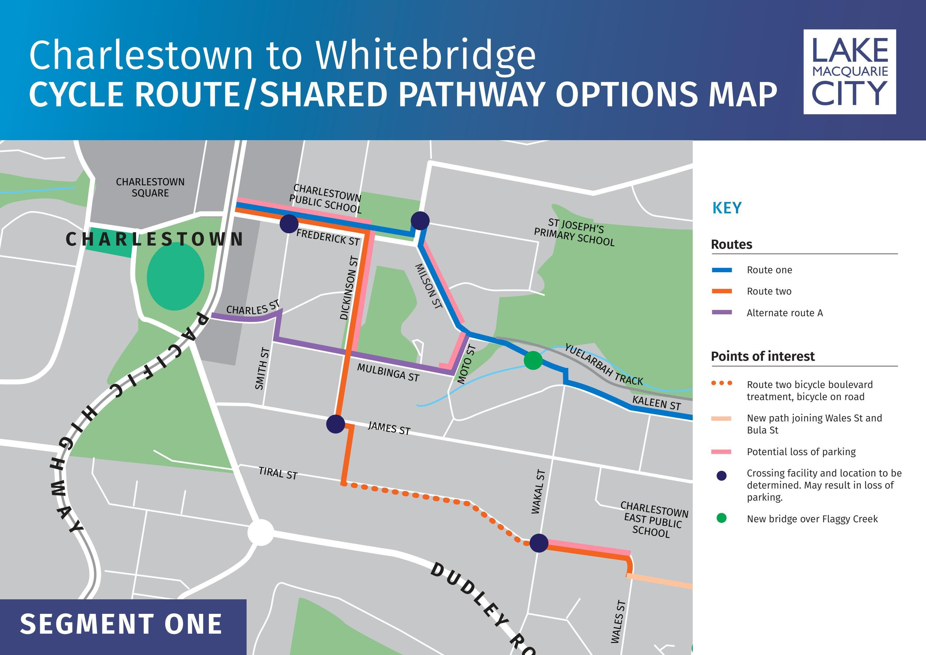 Charlestown to Whitebridge cycle route / shared pathway route options ...