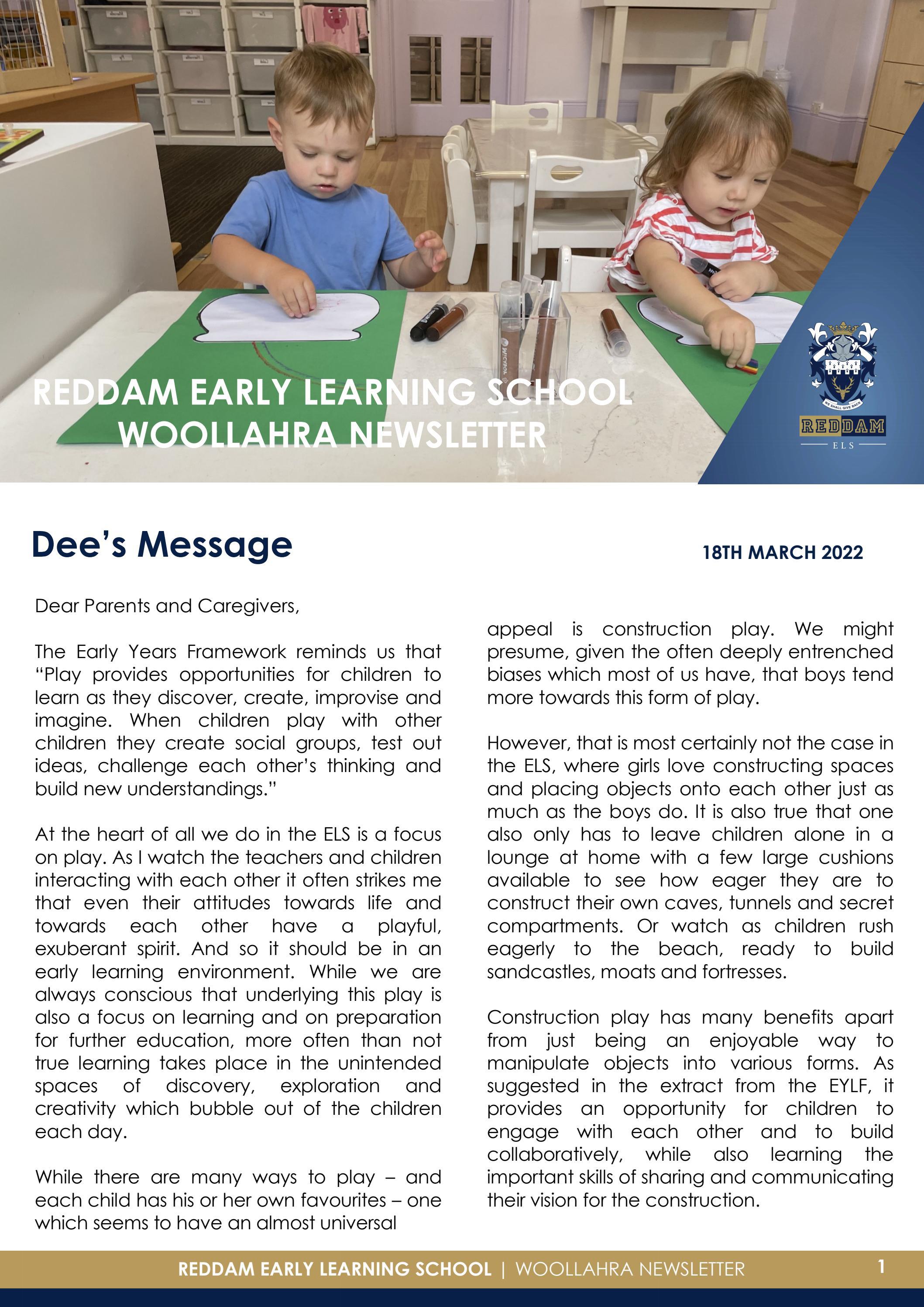 Reddam Early Learning School Newsletter Woollahra Vol 22 Issue 8 by ...