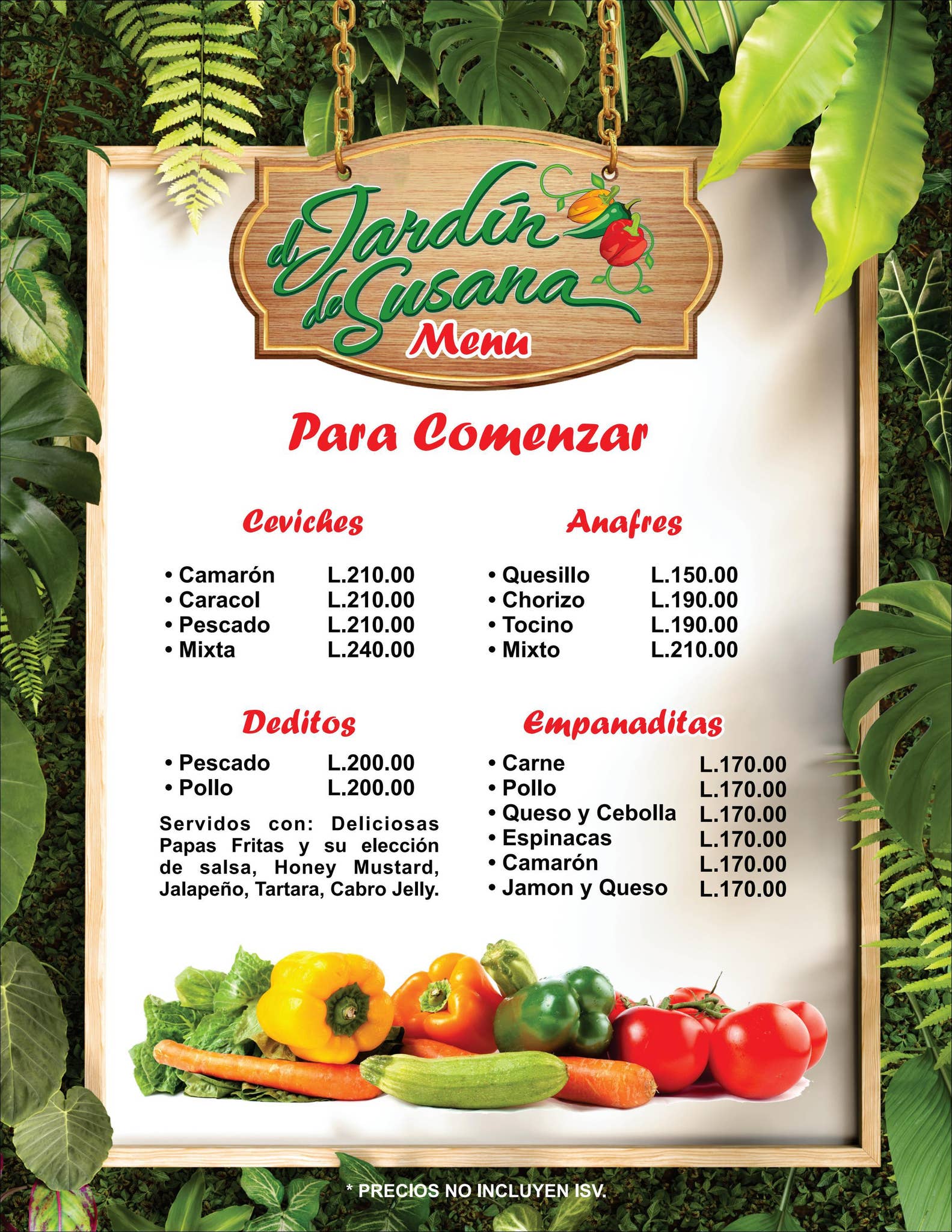 Menu El jardin de Susana by Hector Bertot Toky Masta - Issuu