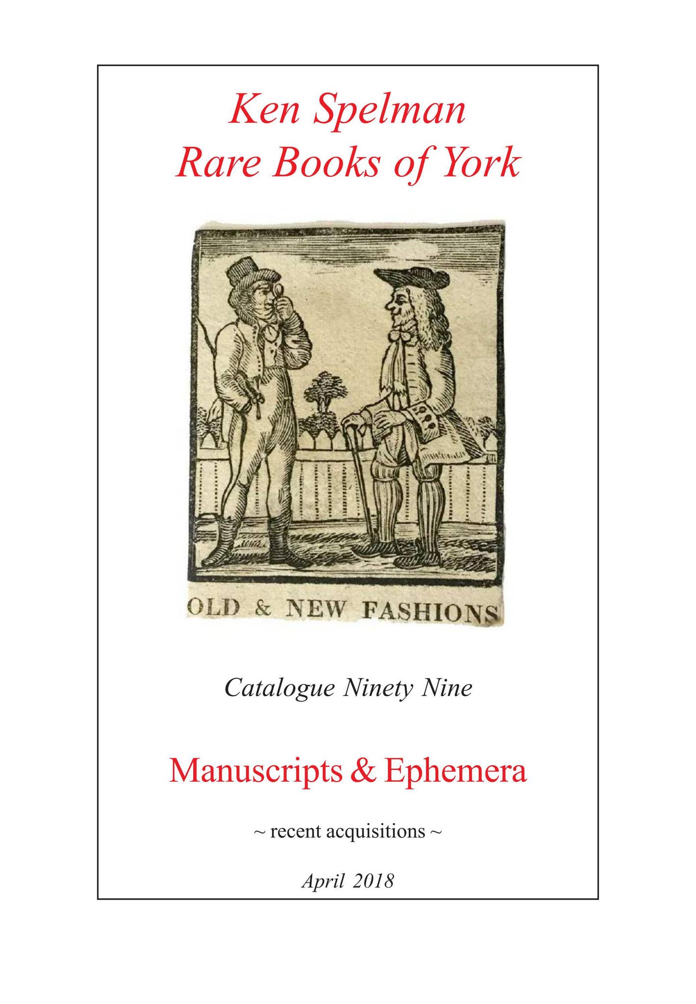 Catalogue 99 - Manuscripts - 2018 by Ken Spelman Books Ltd ~ [Tony ...