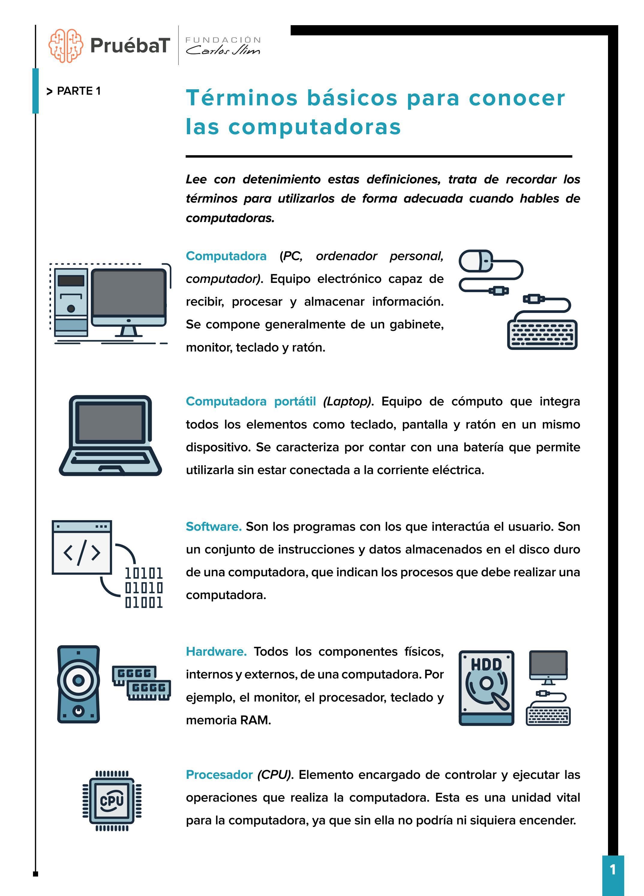 Términos básicos para saber de una computadora. by PDLM - Issuu