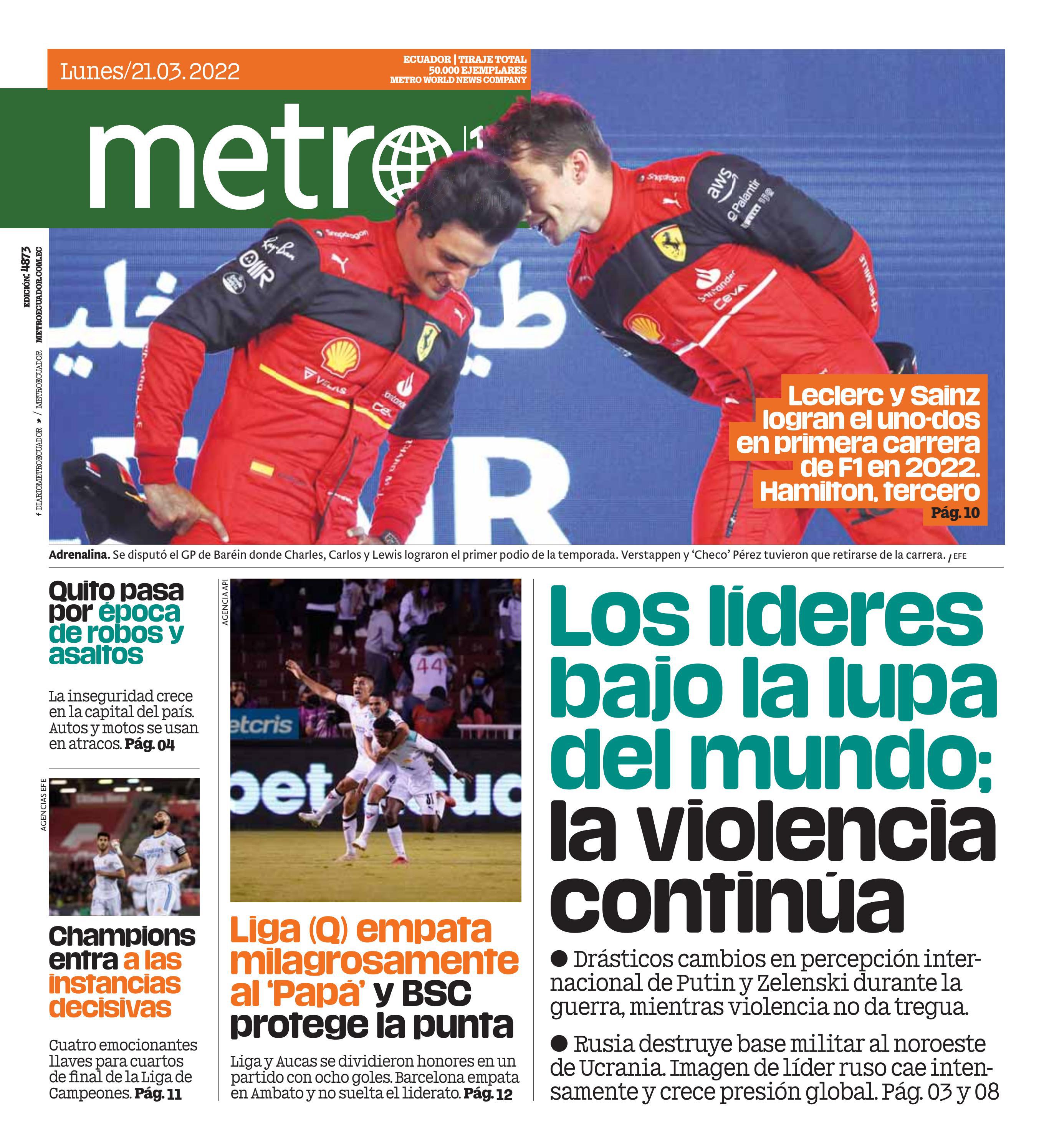 Diario Metro, edición 21 de marzo 2022 by Diario Metro - Issuu