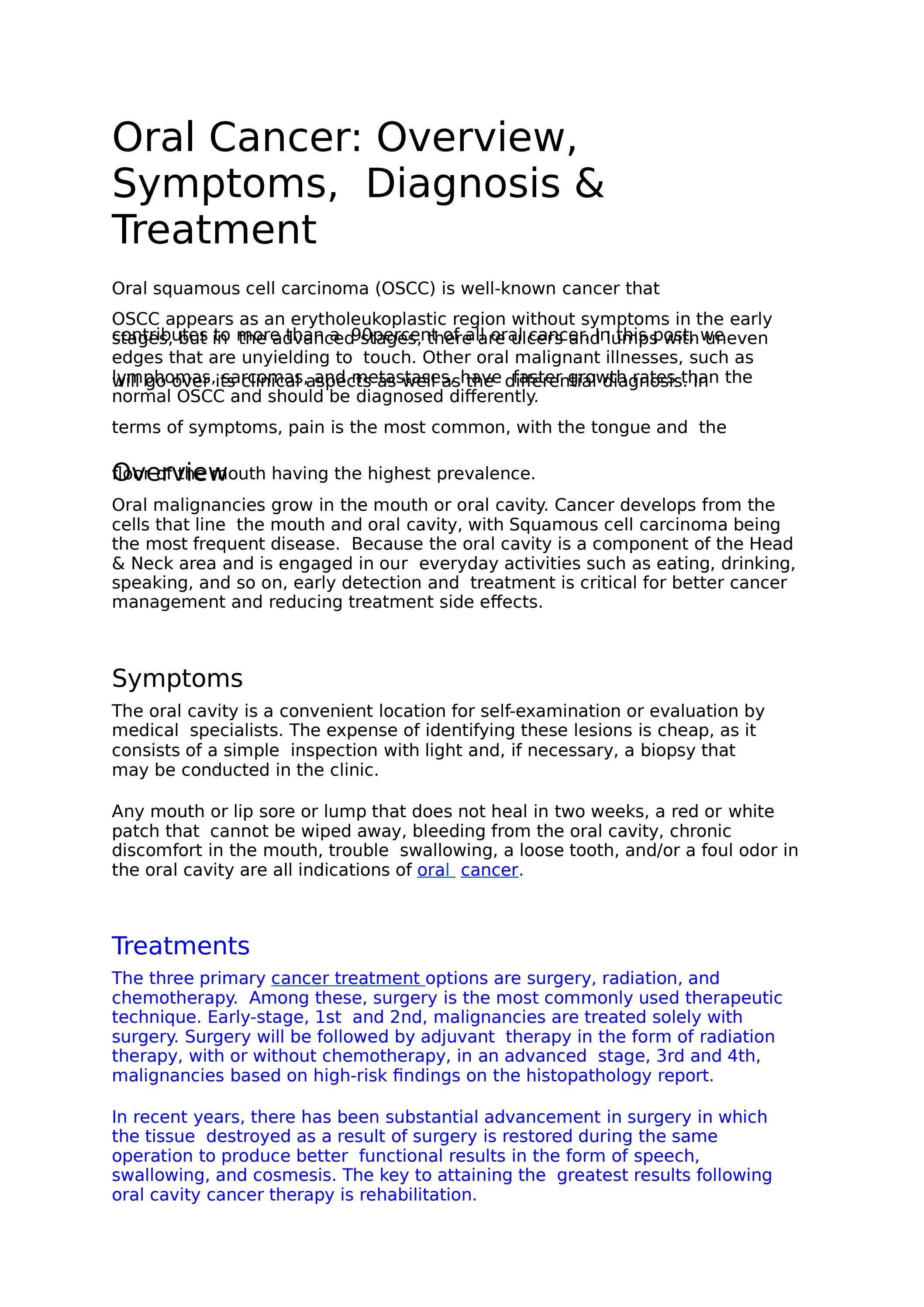 Oral Cancer: Treatment and Prevention by MacFax Clinic - Issuu
