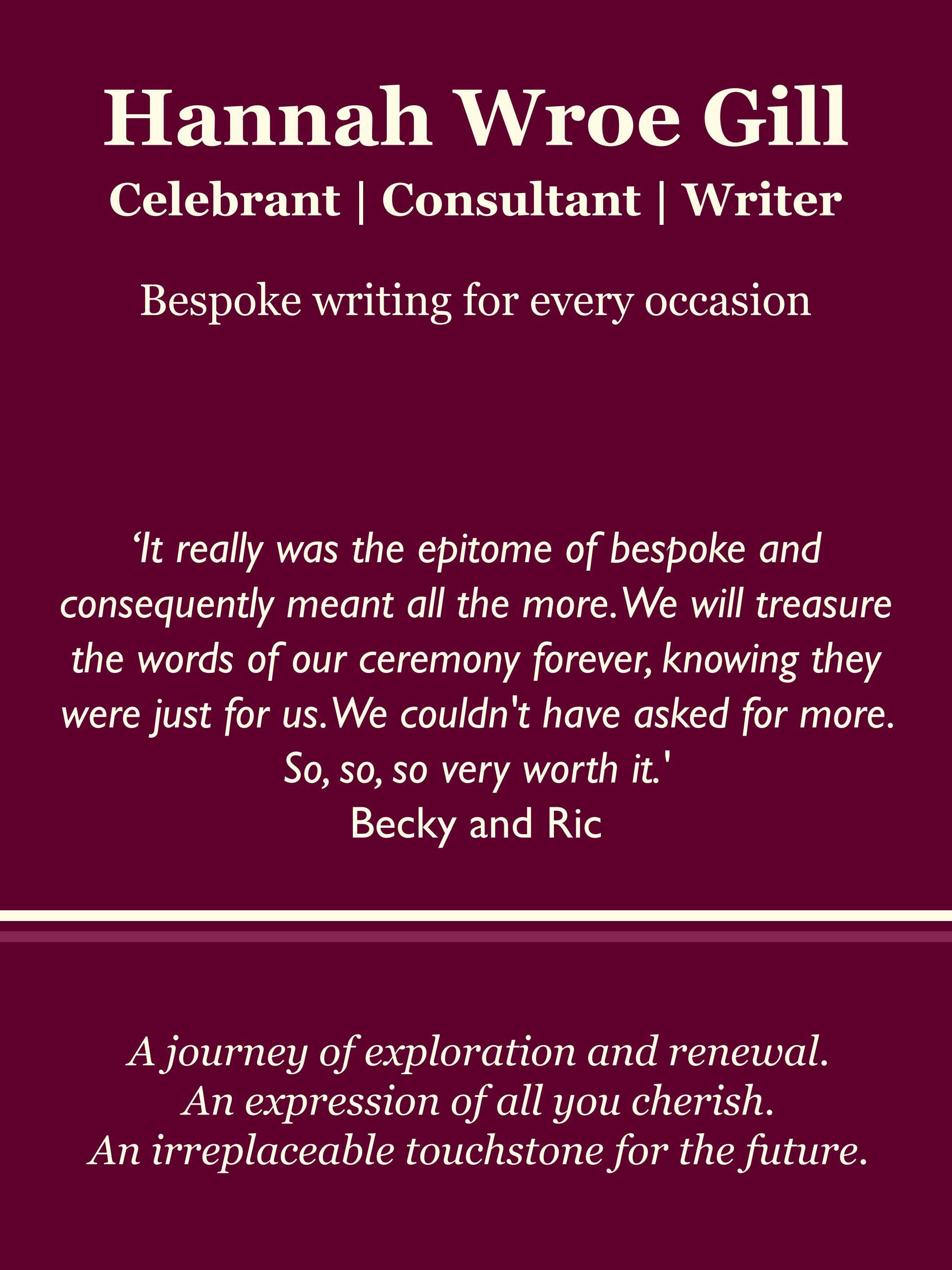My bespoke writing brochure by Hannah Wroe Gill | Writer & Humanist ...