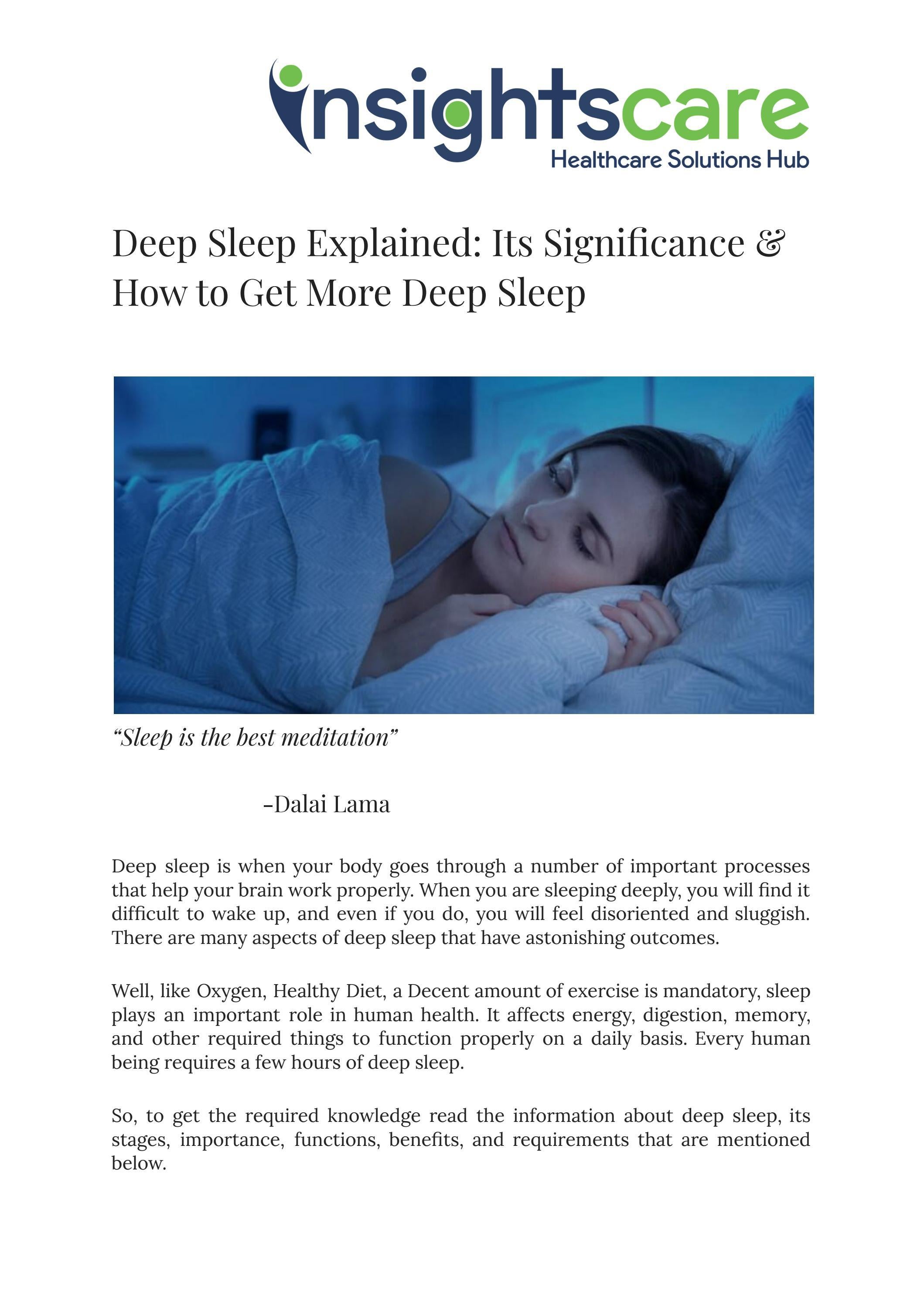 Deep Sleep Explained: Its Significance & How to Get More Deep Sleep by ...