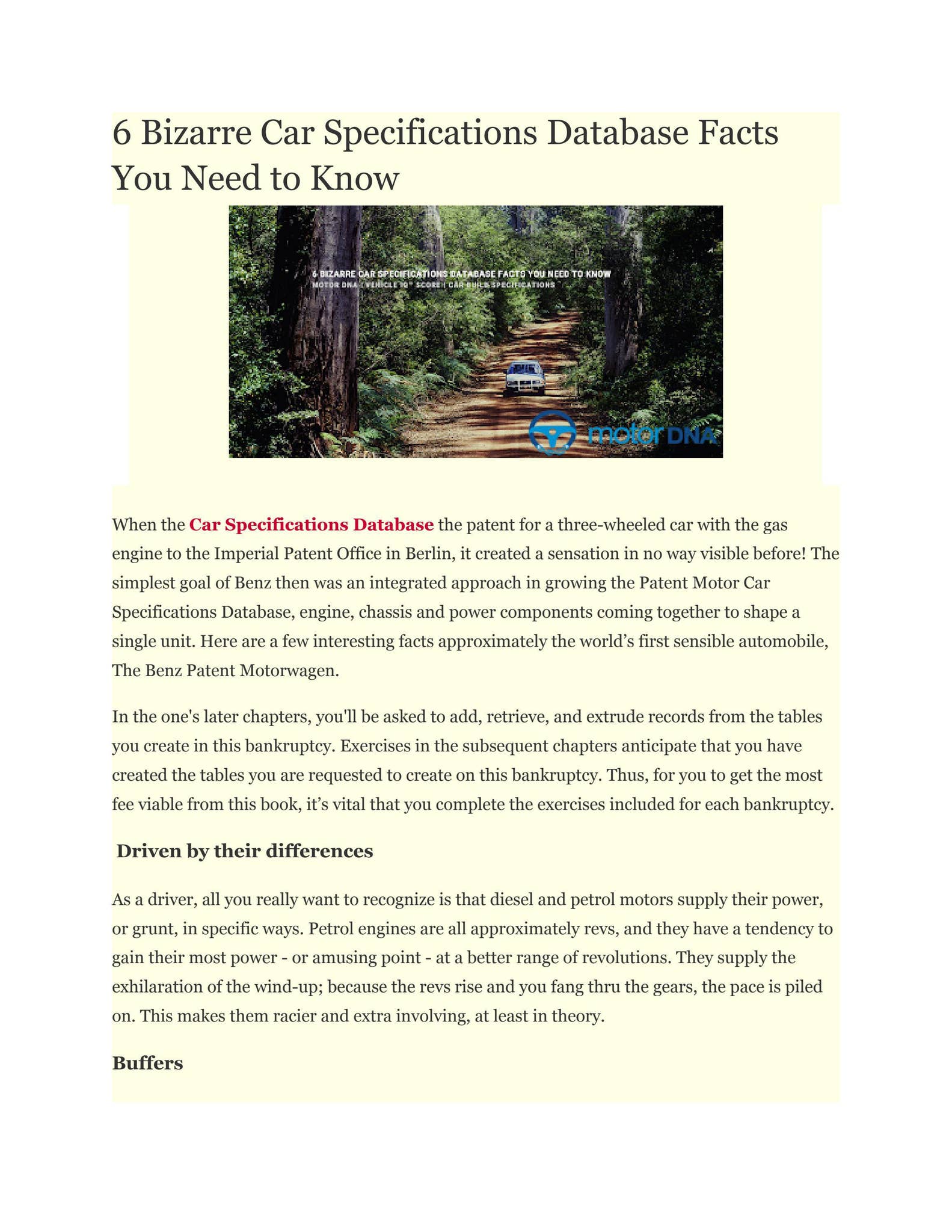 6 Bizarre Car Specifications Database Facts You Need to Know by ...