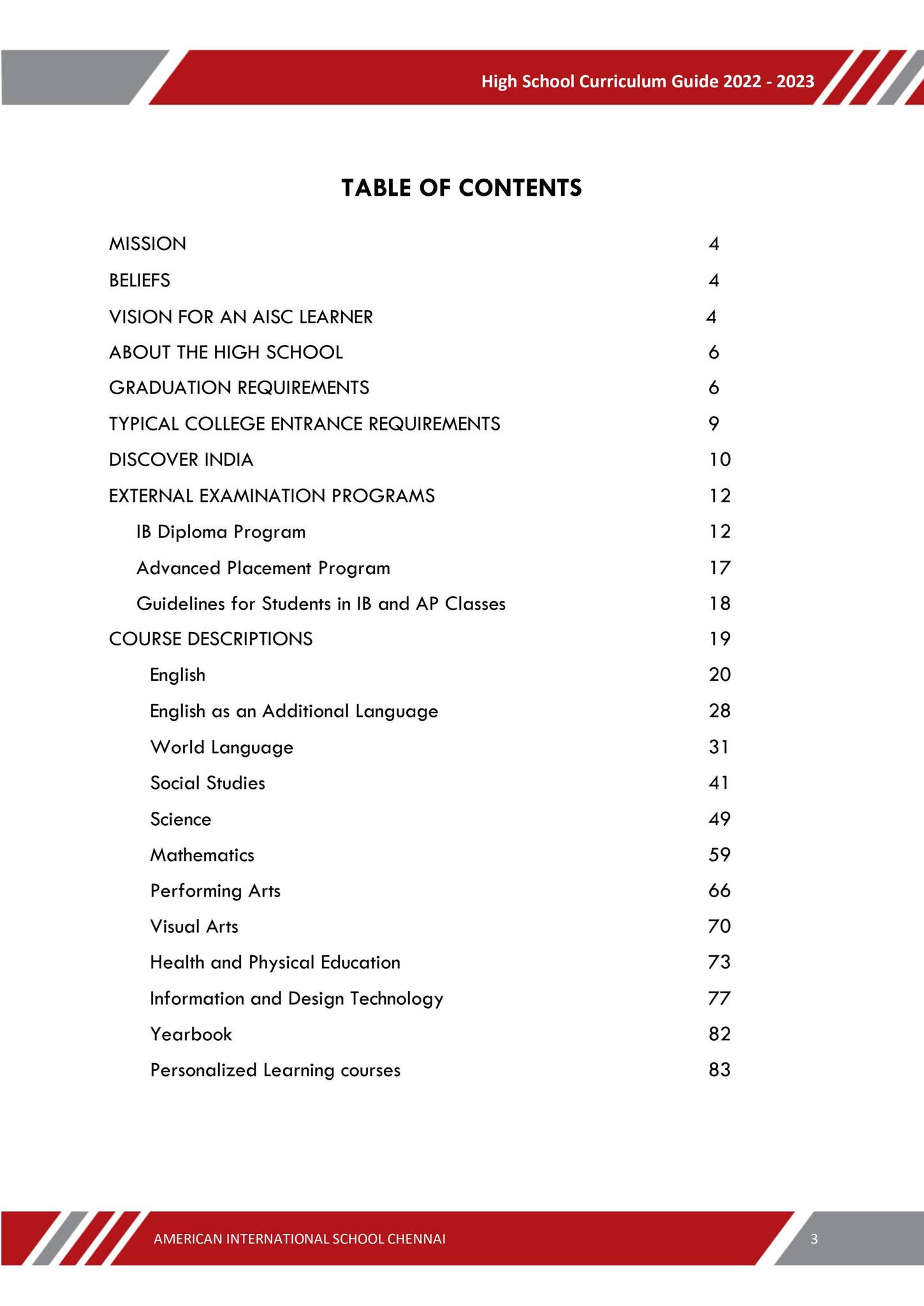 HS Curriculum Guide 2022-23 by American International School Chennai ...