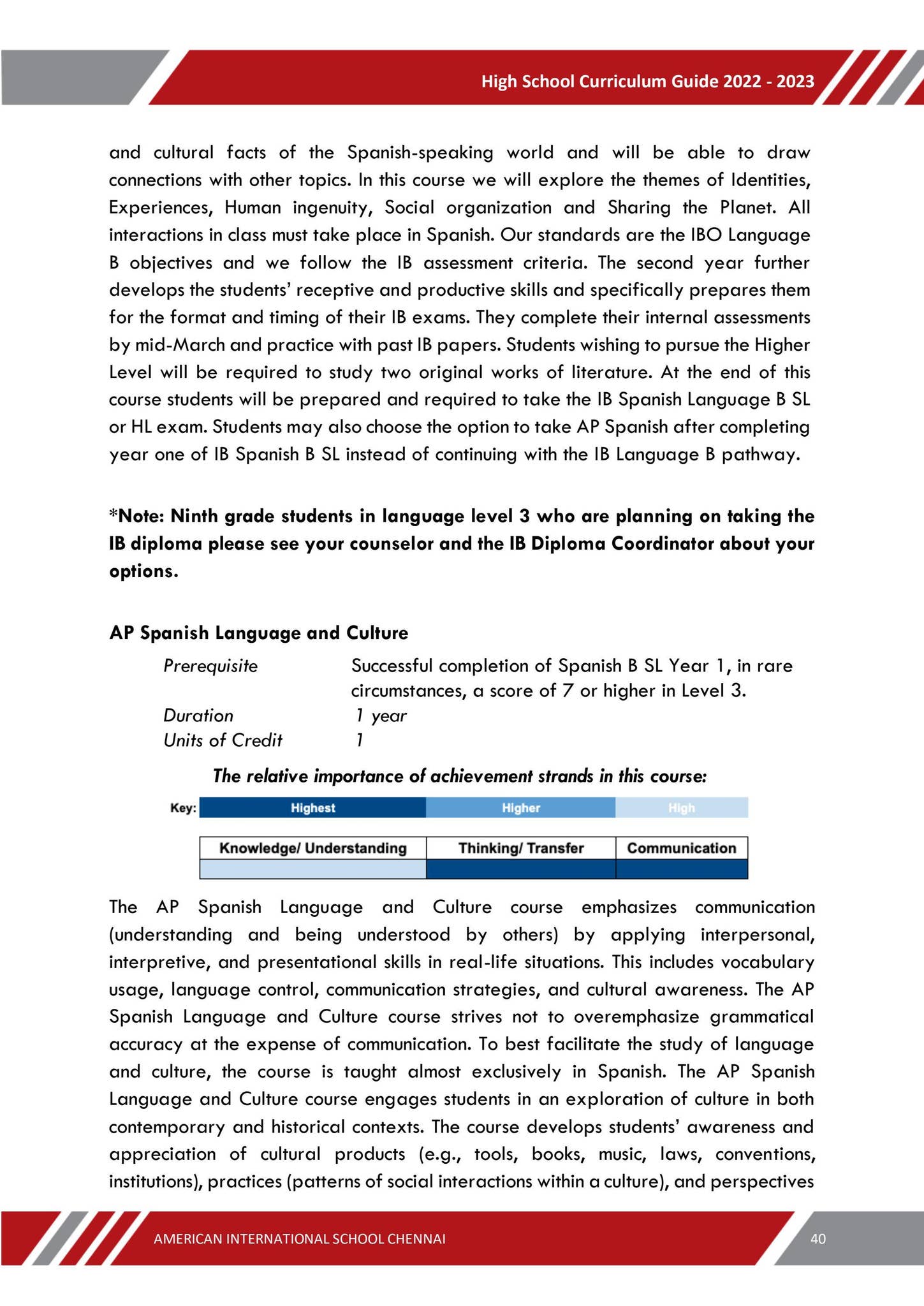HS Curriculum Guide 2022-23 by American International School Chennai ...