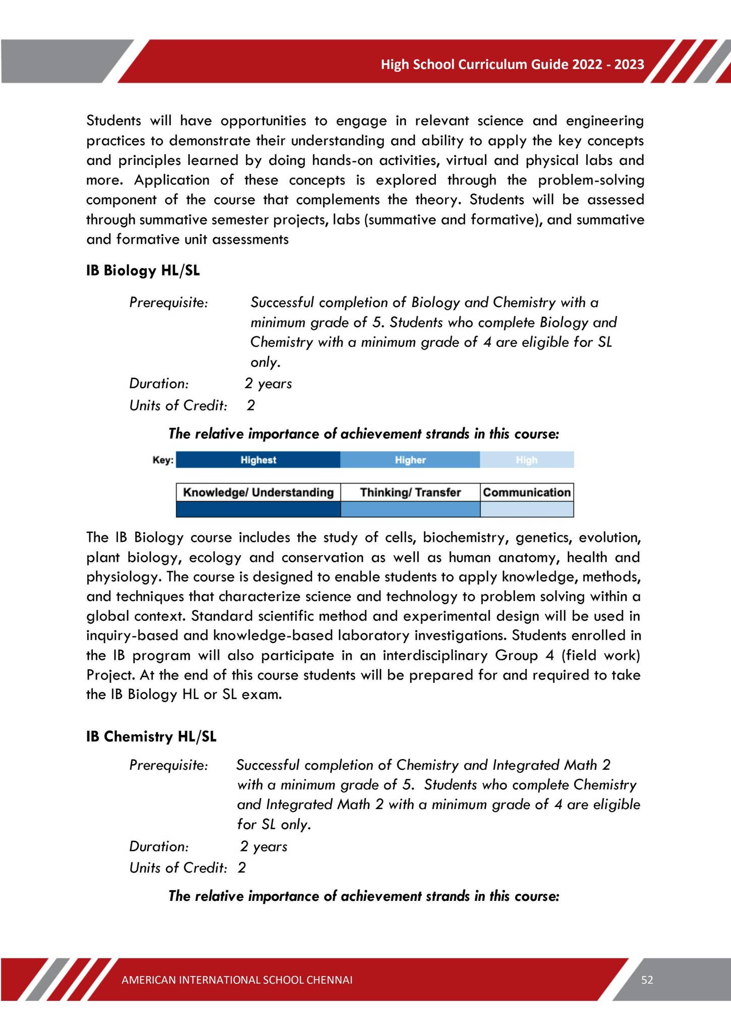 HS Curriculum Guide 2022-23 by American International School Chennai ...