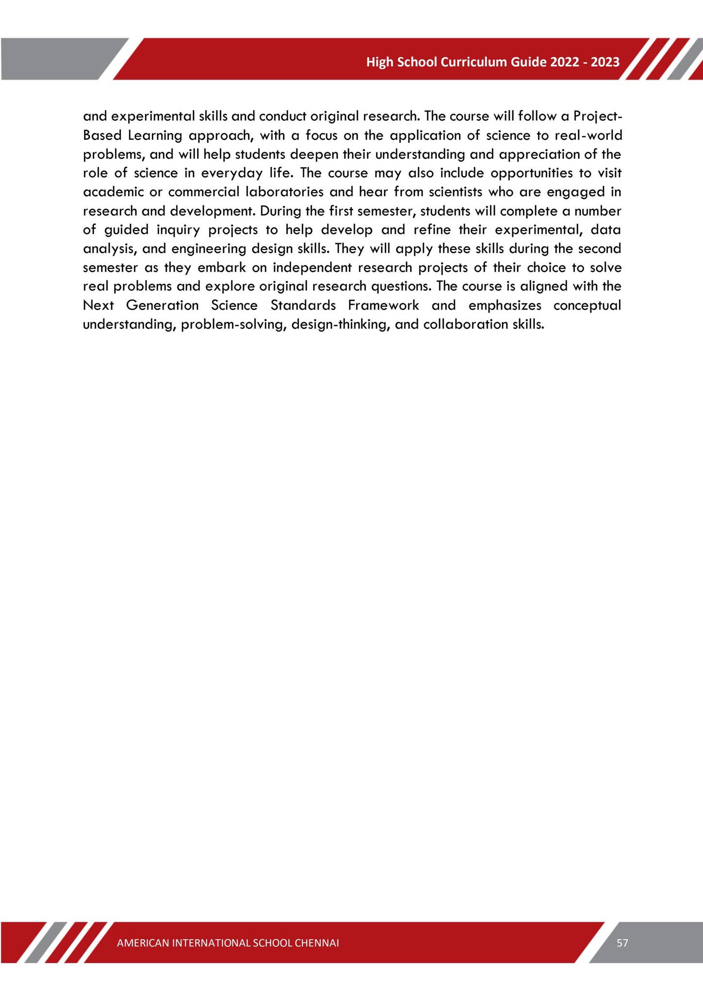 HS Curriculum Guide 2022-23 by American International School Chennai ...