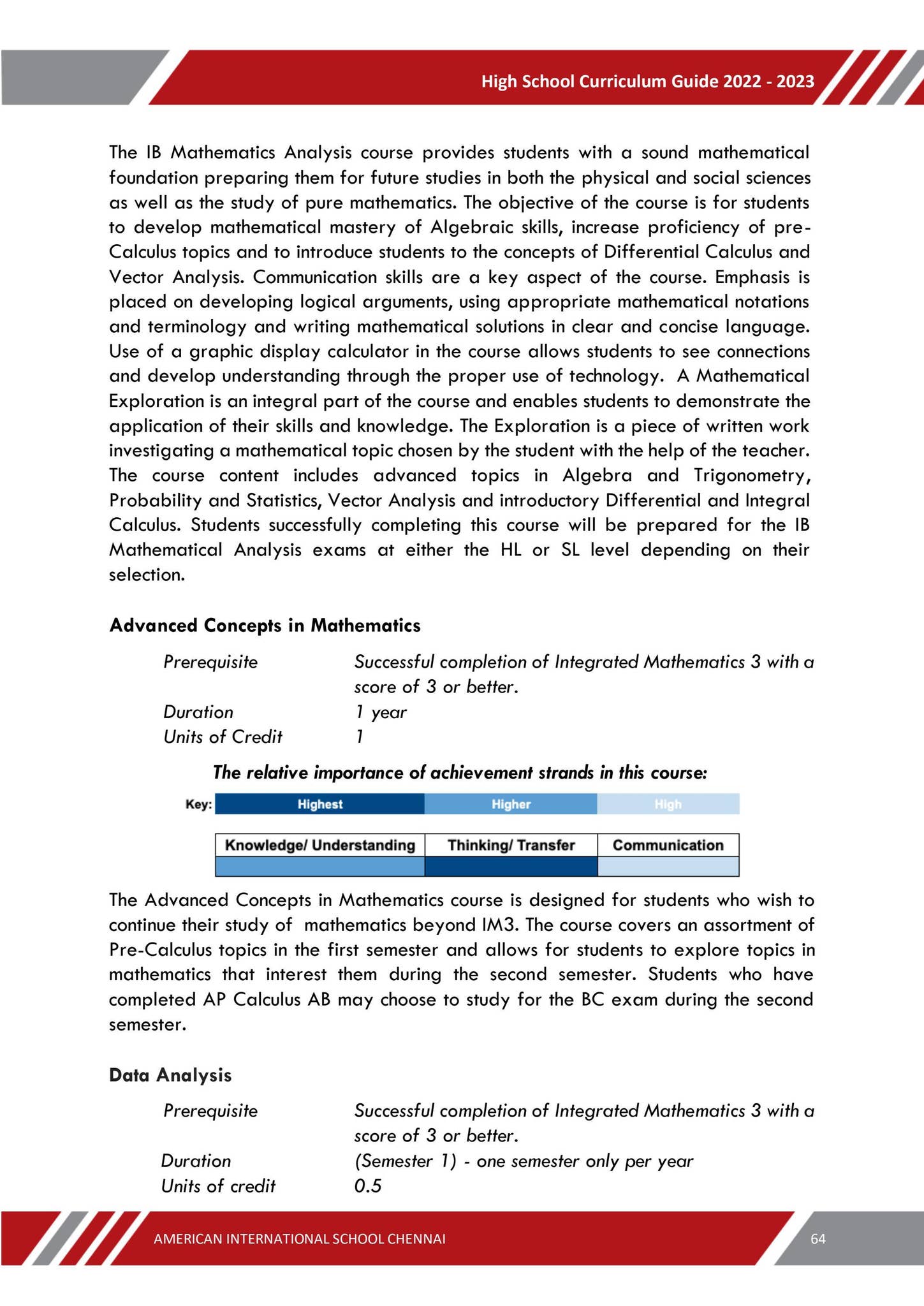 HS Curriculum Guide 2022-23 by American International School Chennai ...