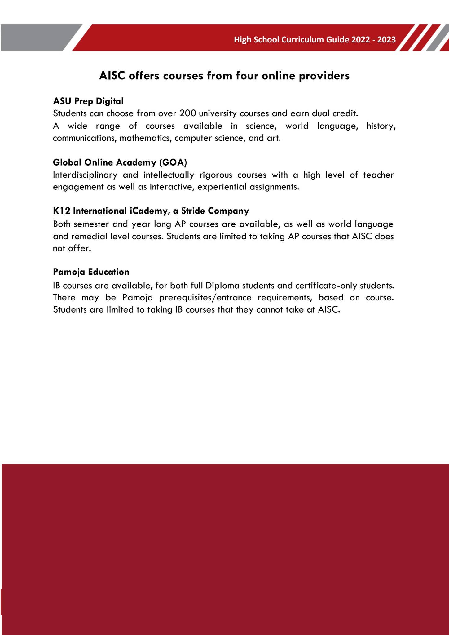 HS Curriculum Guide 2022-23 by American International School Chennai ...