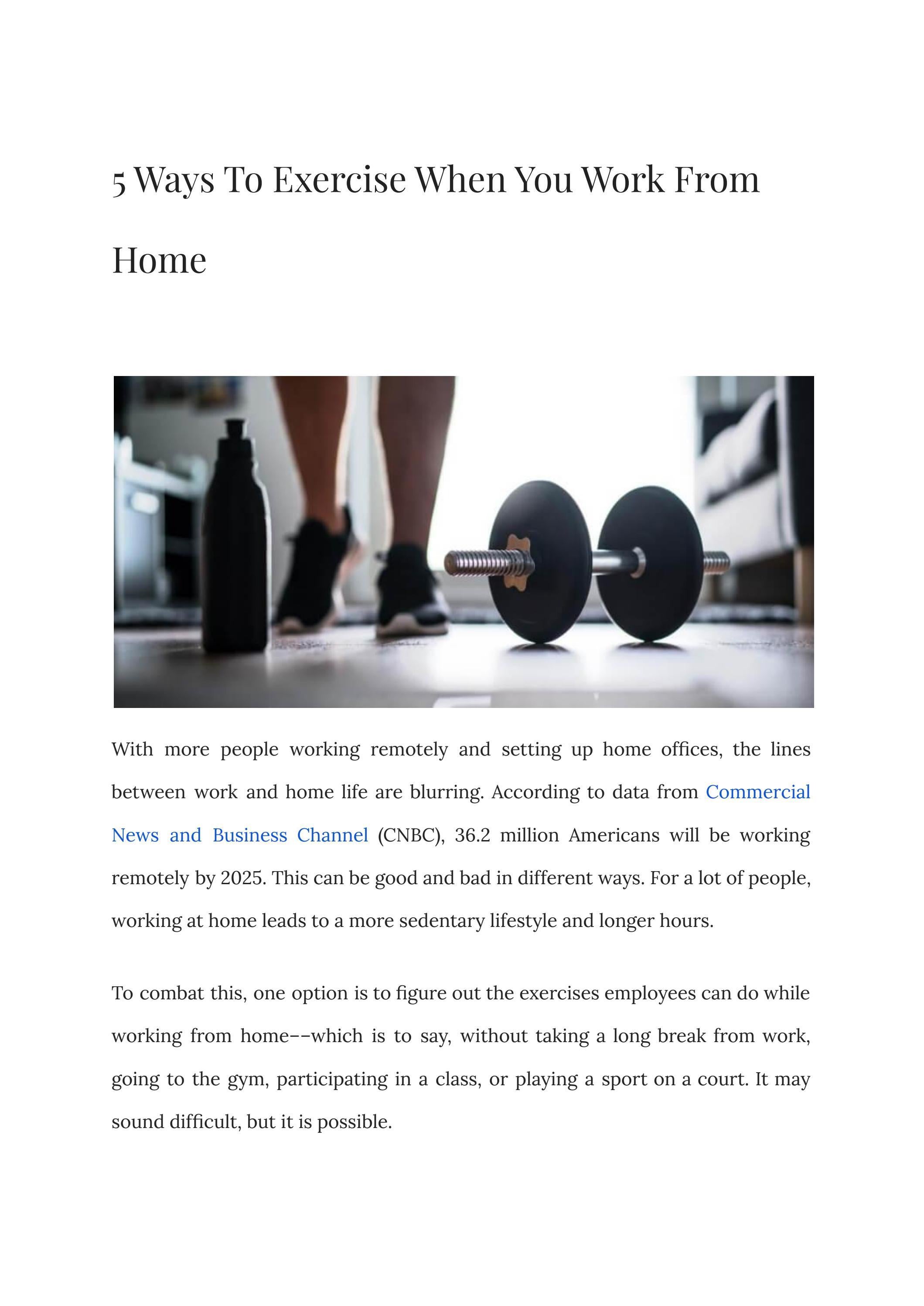 5 Ways To Exercise When You Work From Home by insightscare - Issuu