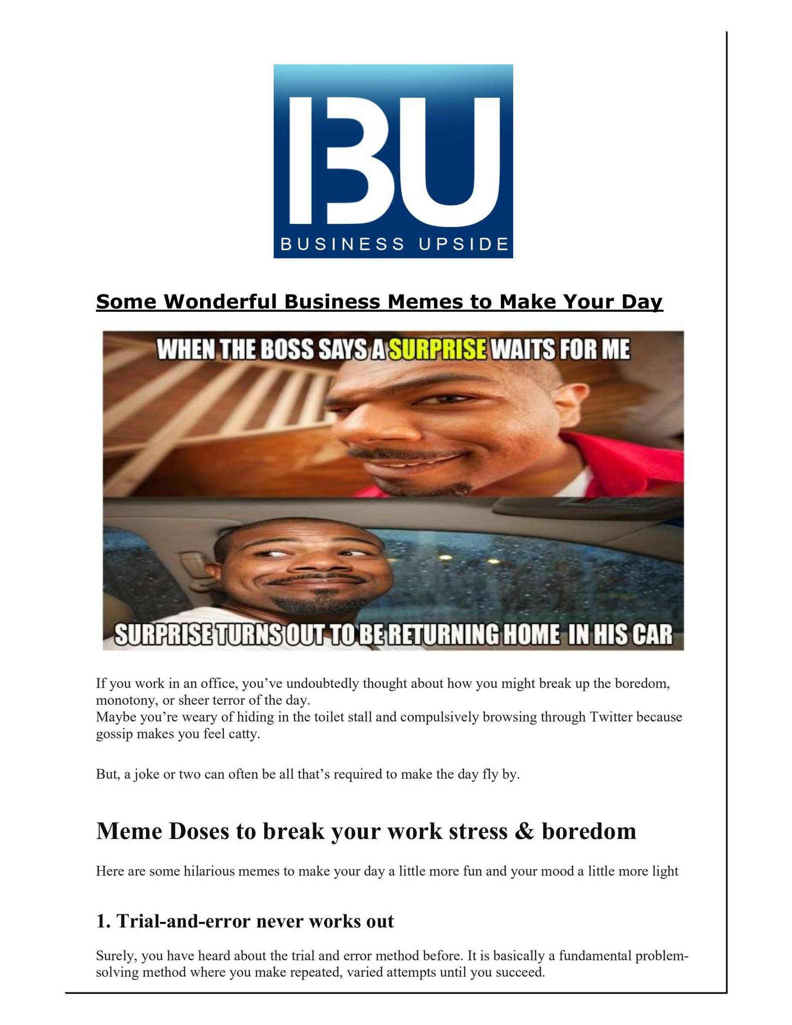 Some Wonderful Business Memes to Make Your Day by businessupside - Issuu