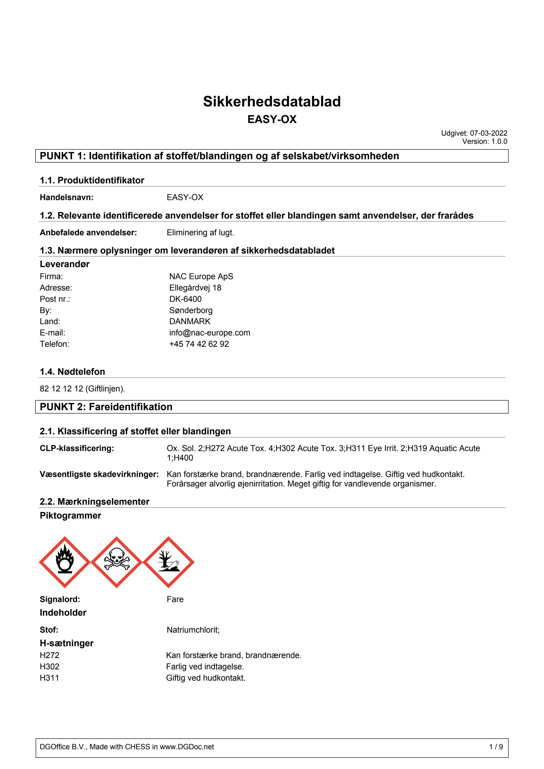 EASY-OX SDS by NAC Europe - Issuu