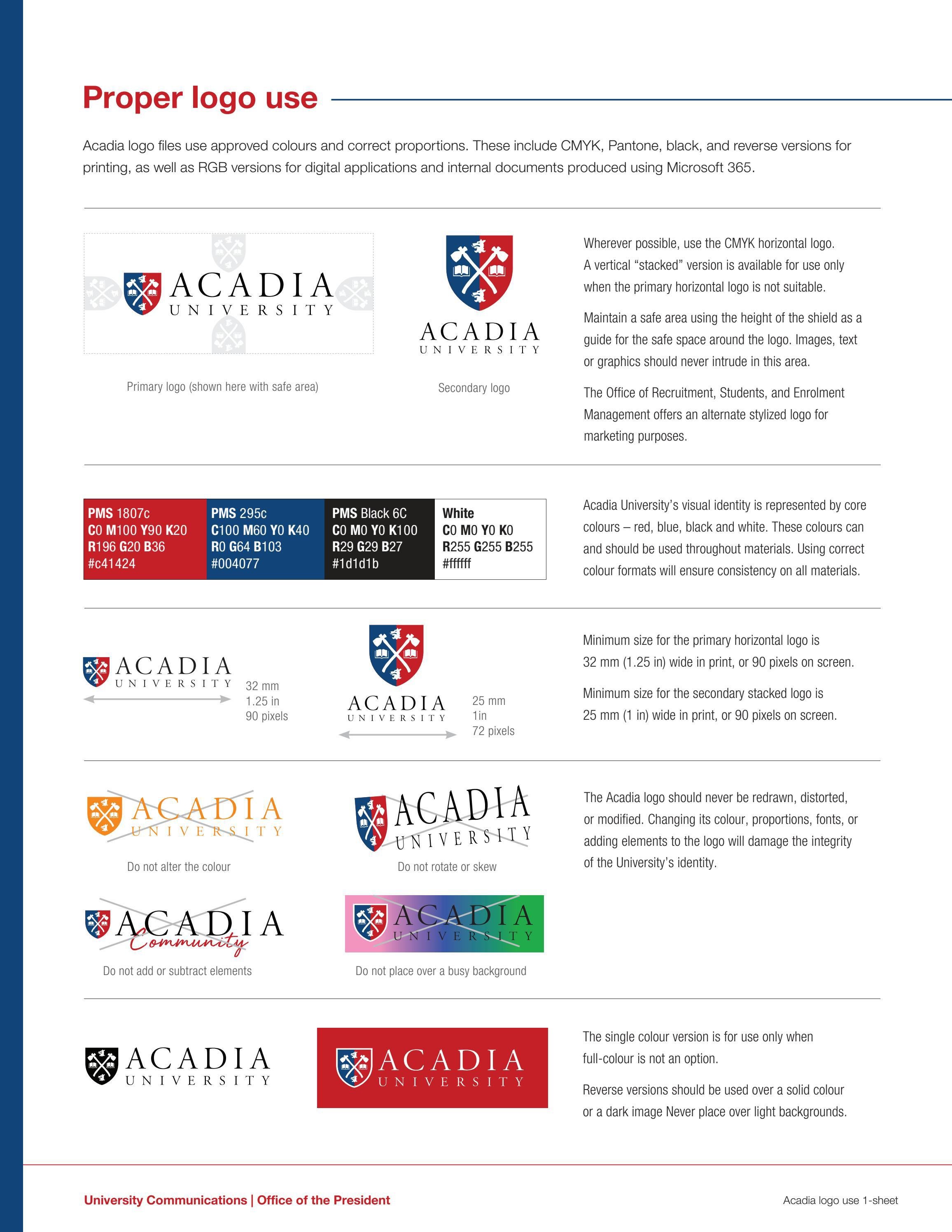 Quick Logo Usage Guide by Acadia University - Issuu