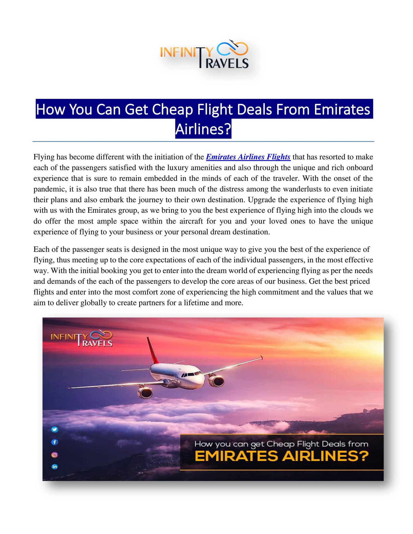 How You Can Get Cheap Flight Deals From Emirates Airlines? by Infinity ...