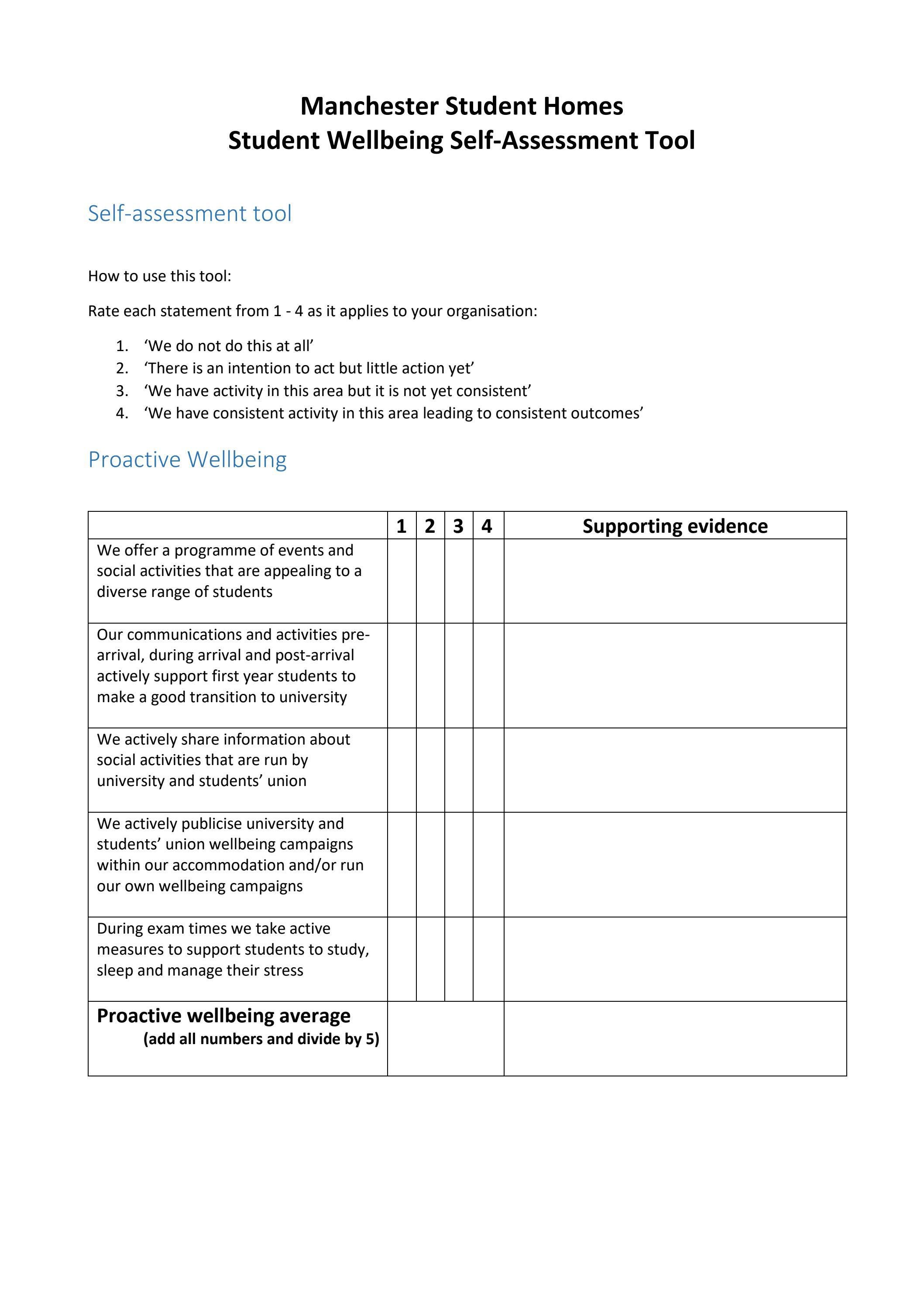 Student Wellbeing Self Assessment Tool by Manchester Student Homes - Issuu