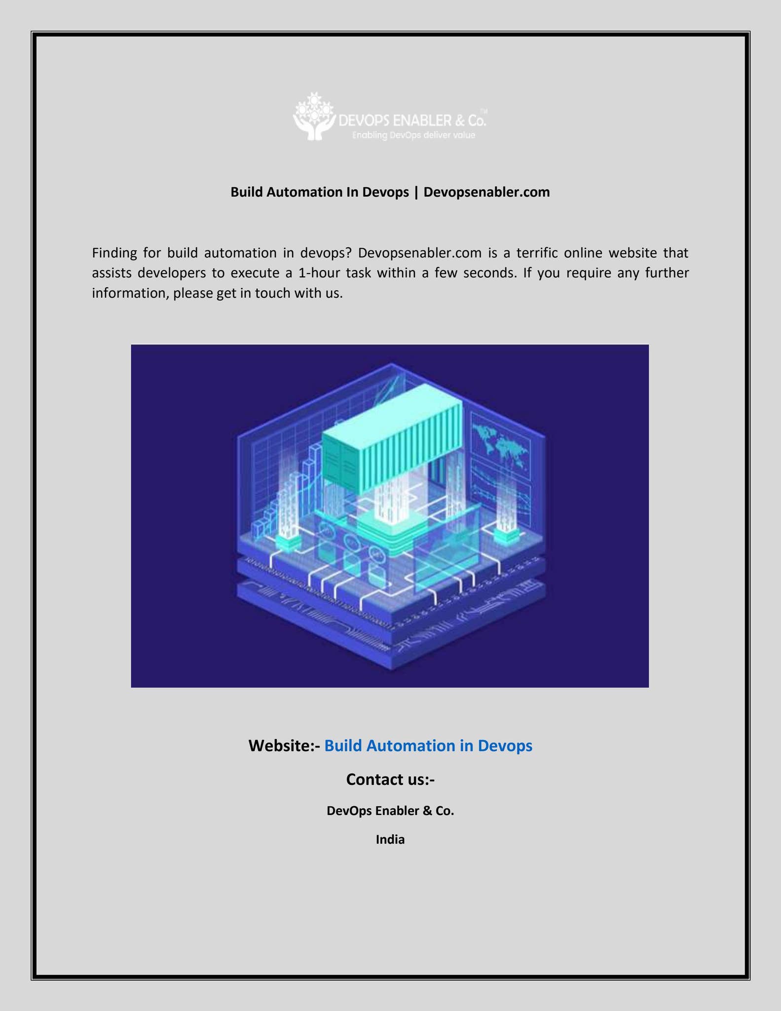 Build Automation In Devops | Devopsenabler.com by Devops Enabler - Issuu