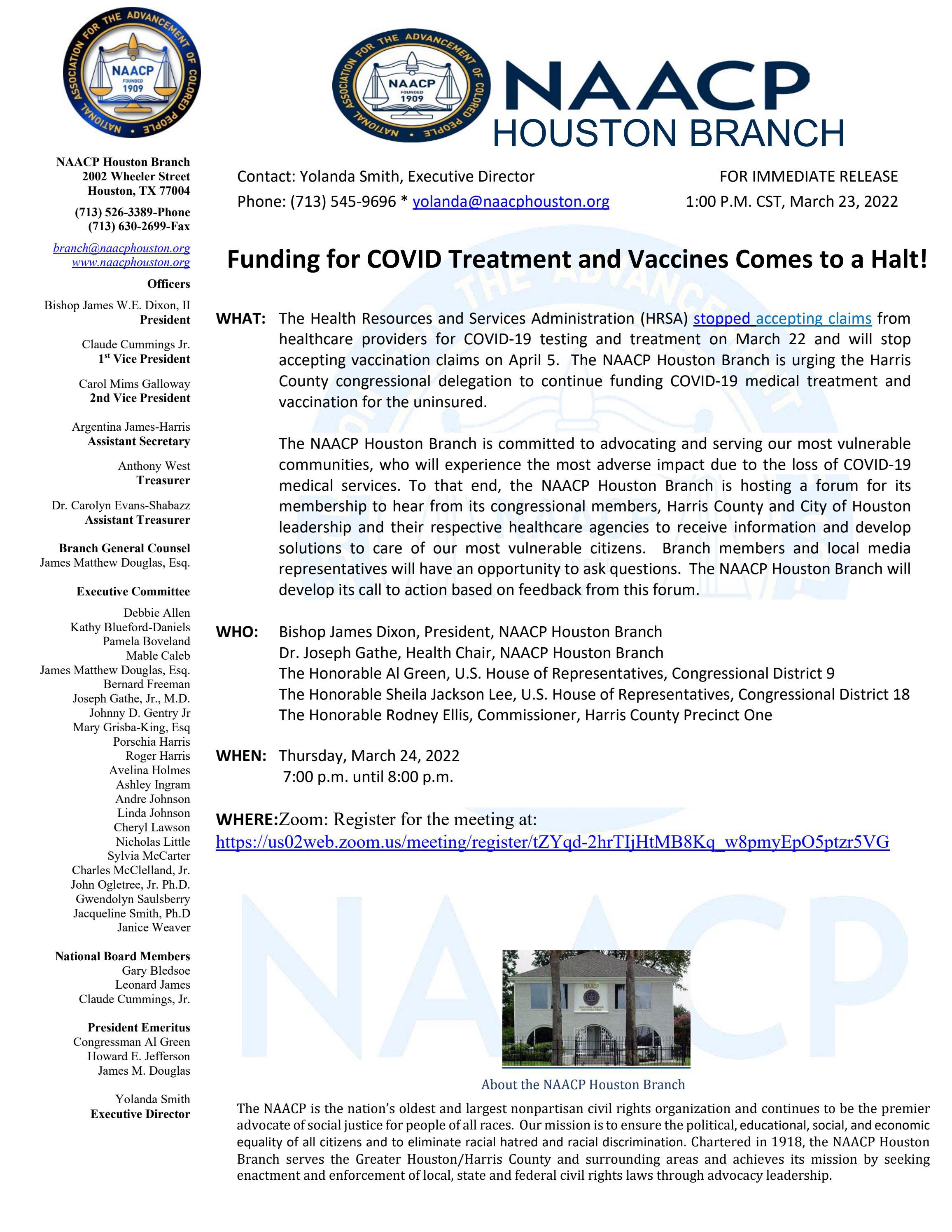 NAACP Houston Branch Denies Access to Local Newspaper Publisher by ...