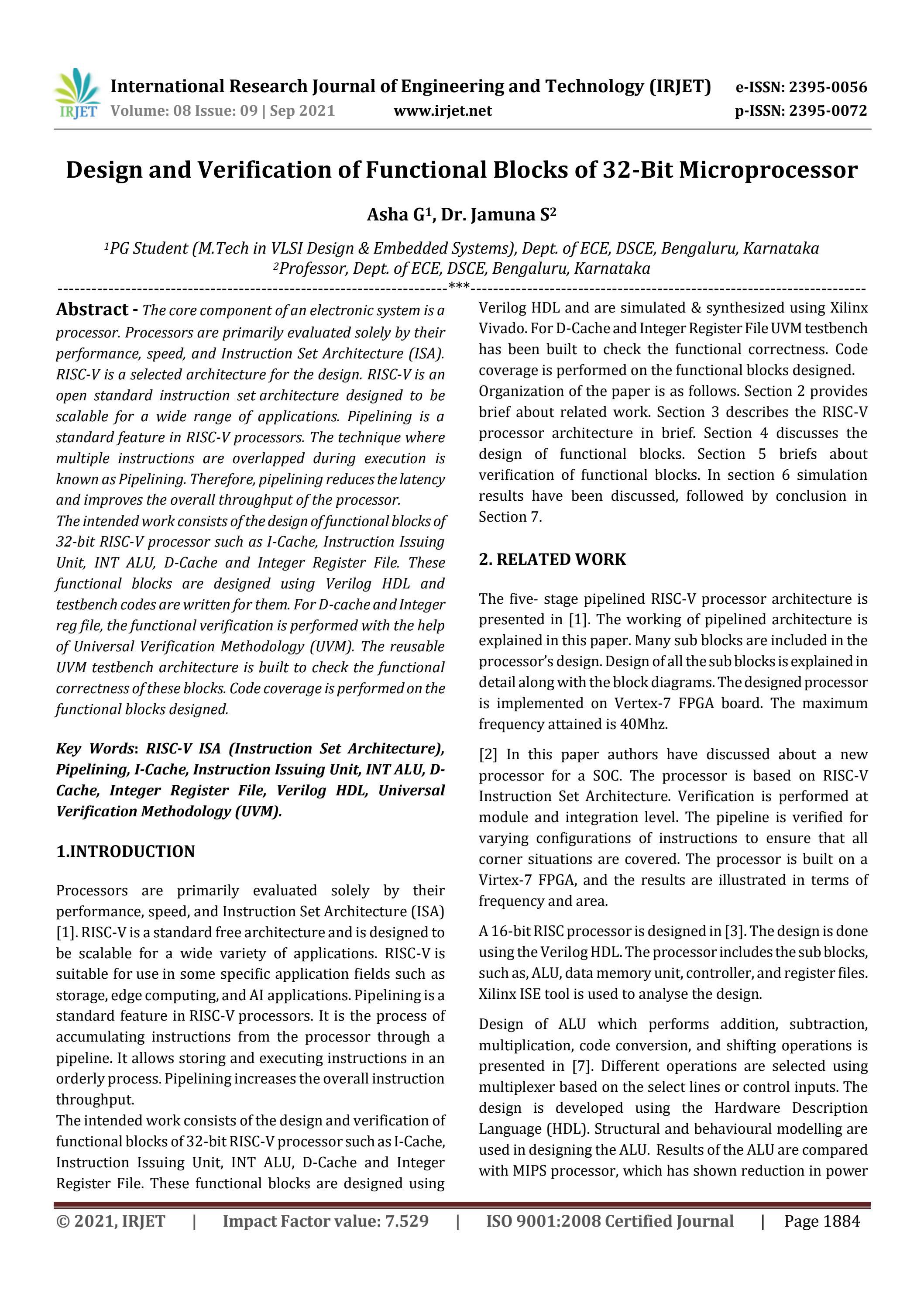 IRJET- Design and Verification of Functional Blocks of 32-Bit Microprocessor by IRJET Journal ...