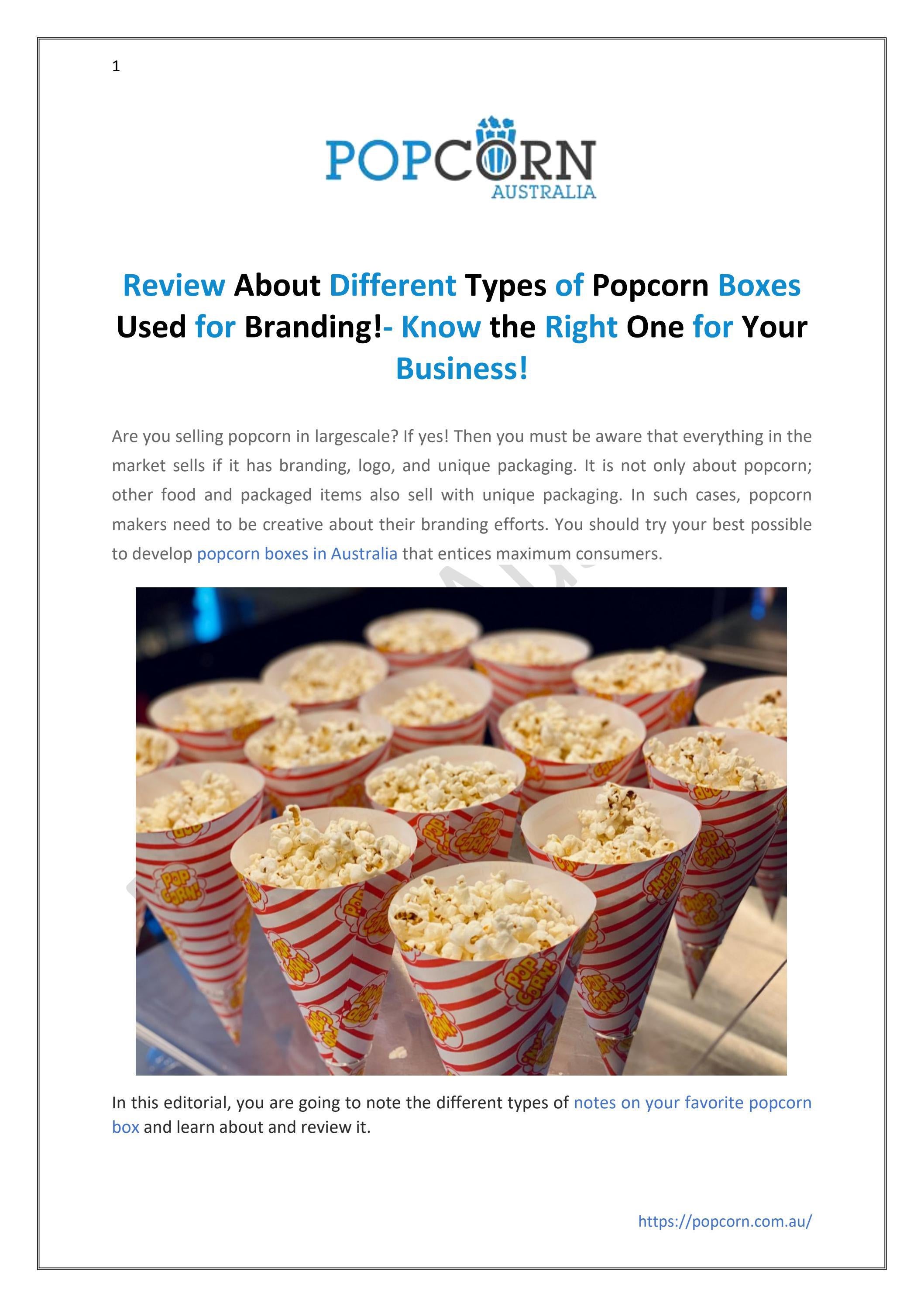 Review About Different Types of Popcorn Boxes Used for Branding!- Know ...