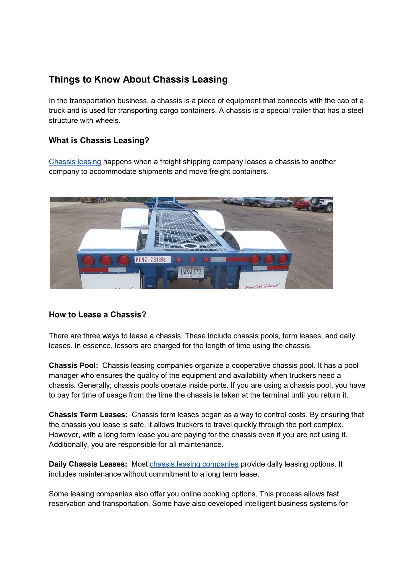 Things To Know About Chassis Leasing - Penn Lease by adaniels343 - Issuu