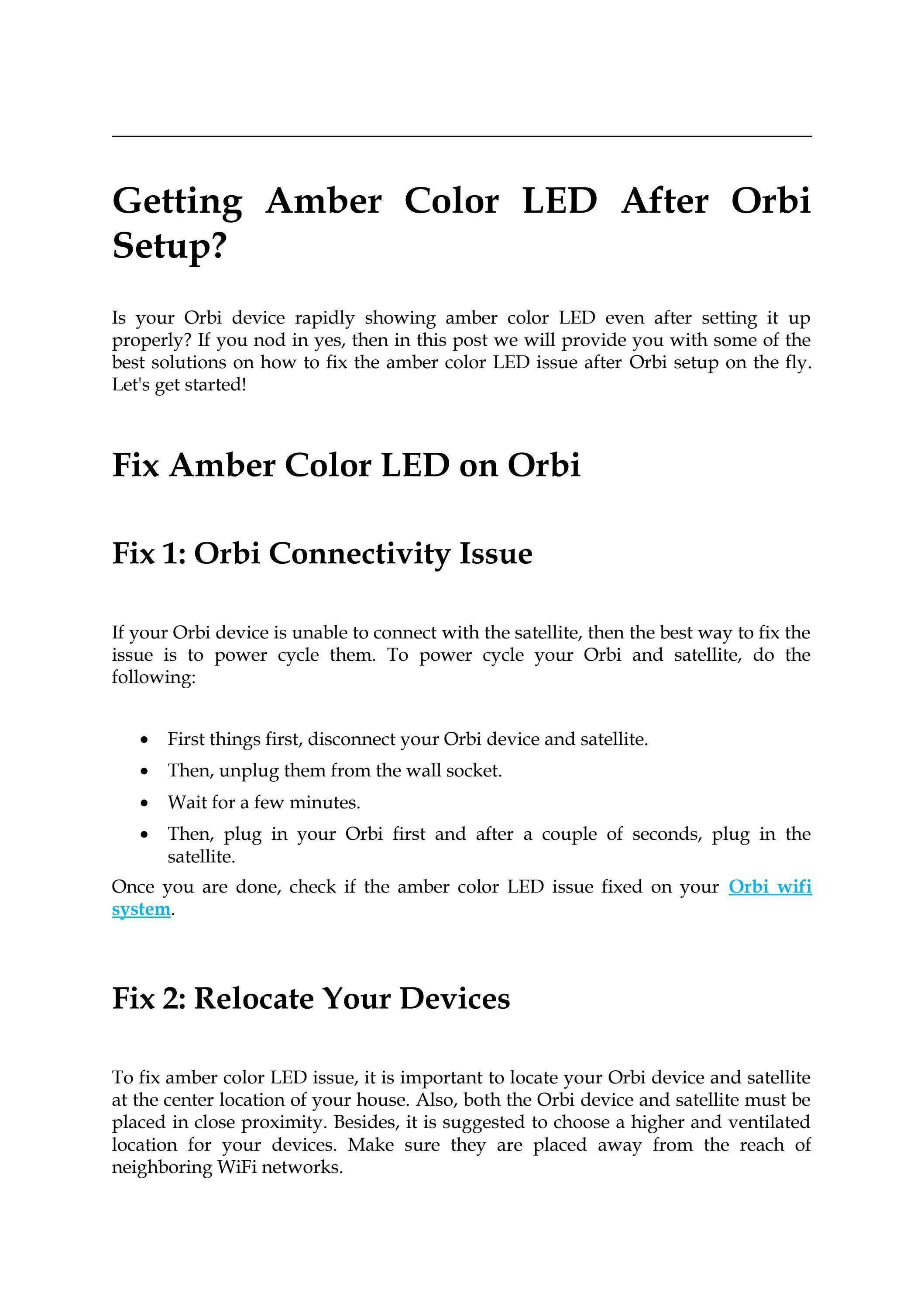 Getting Amber Color LED After Orbi Setup? by nighthawksetup - Issuu