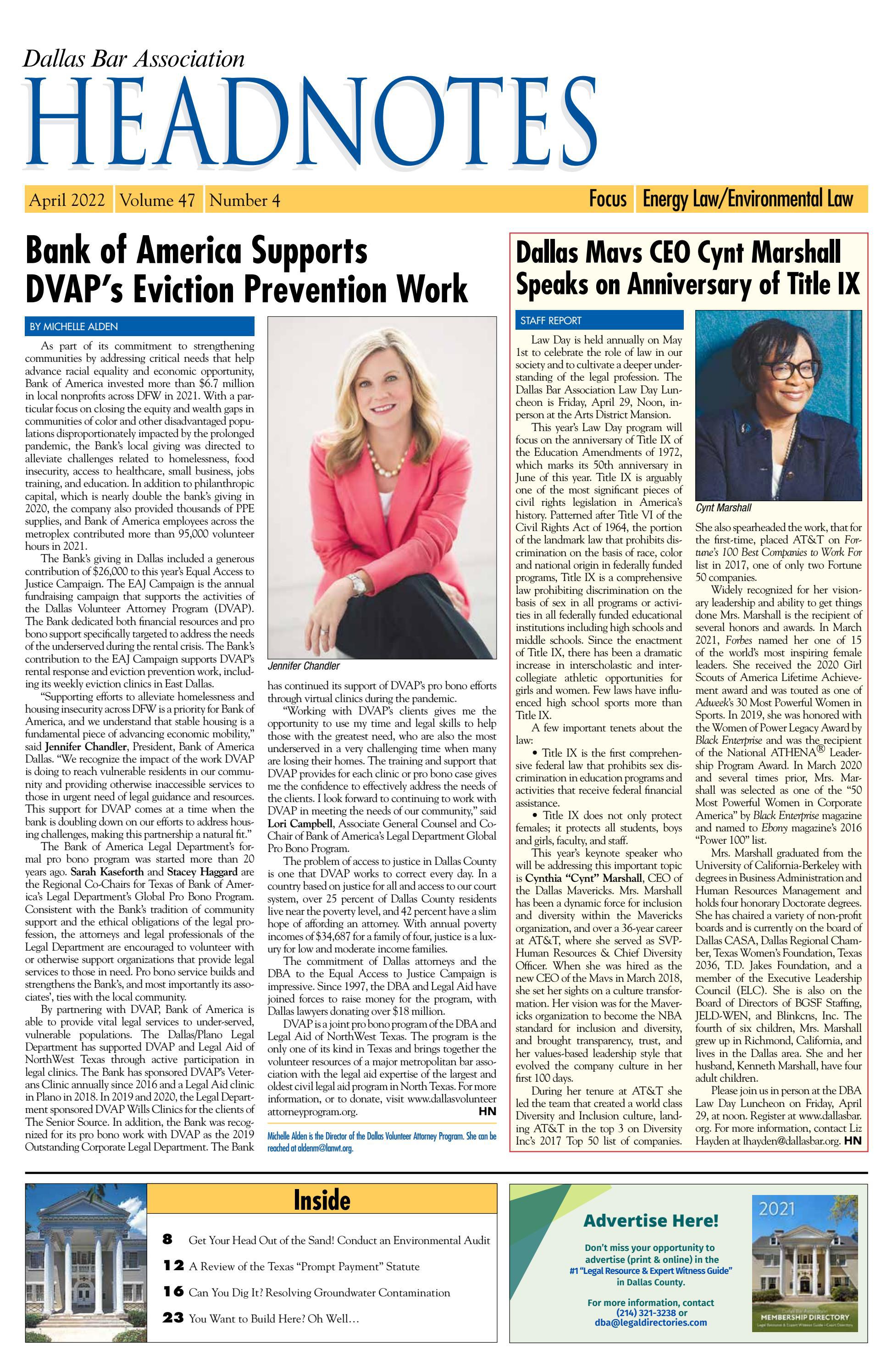 April 2022 DBA Headnotes by Jessica Smith - Issuu