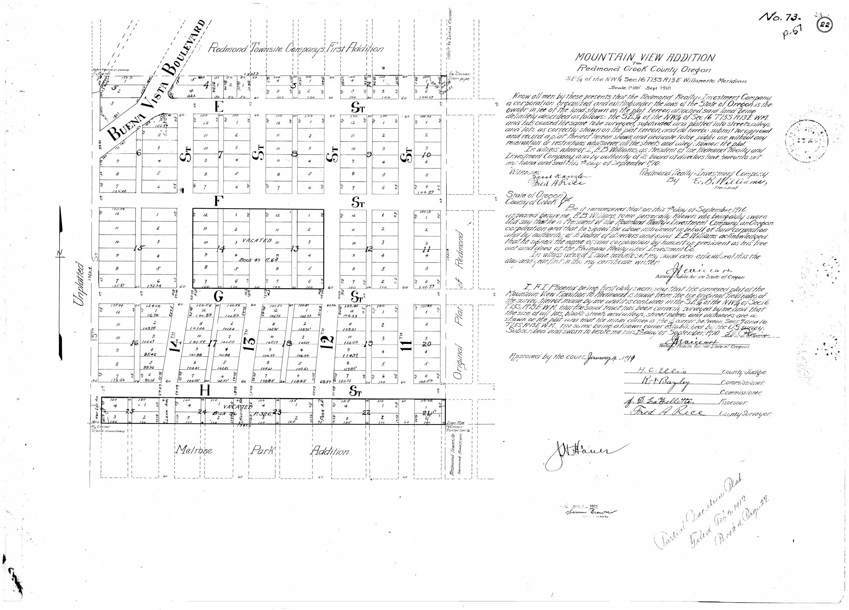 Mountain View Addition Plat Map by info-deschutestitle - Issuu