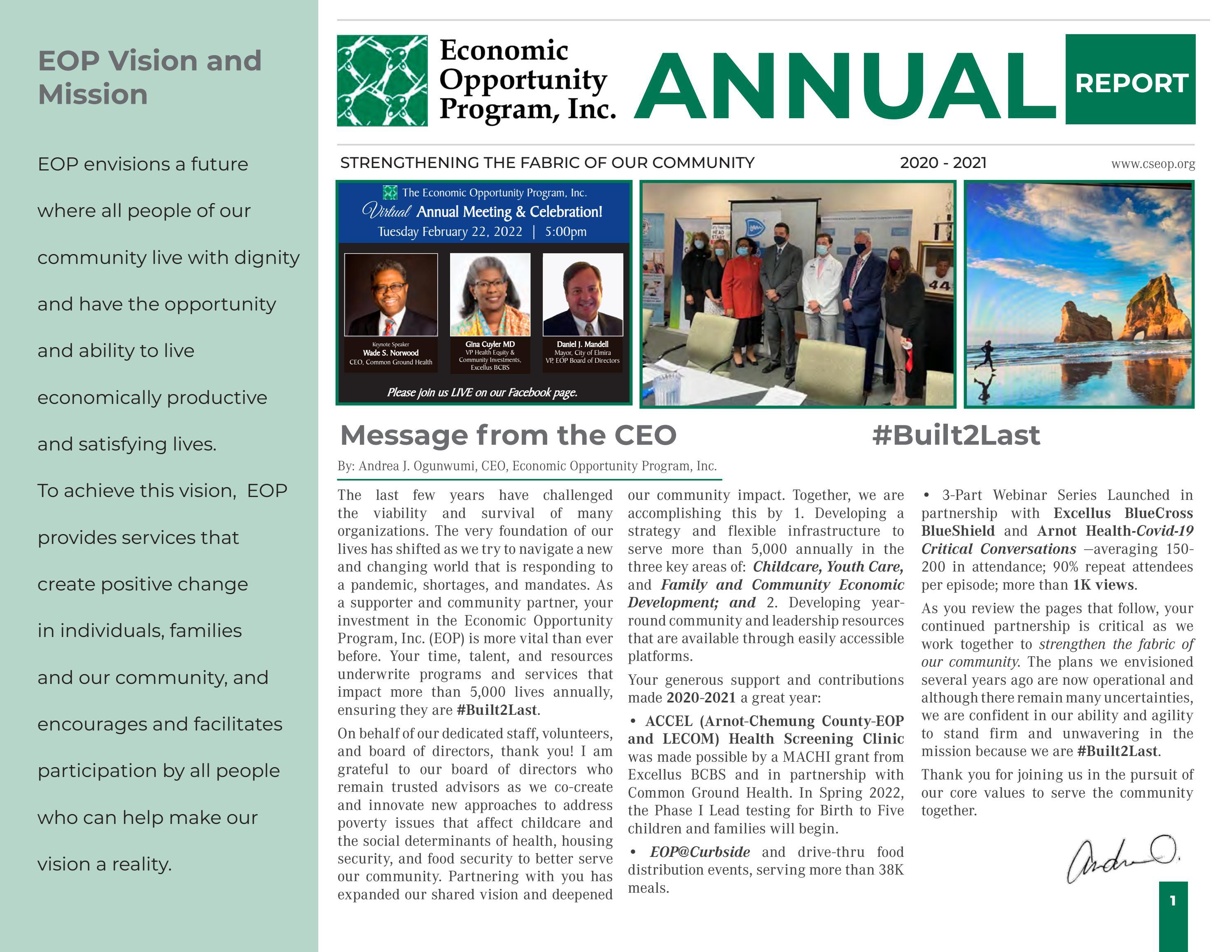 EOP, Inc. Annual Report 2020-21 by EOP-Elmira - Issuu