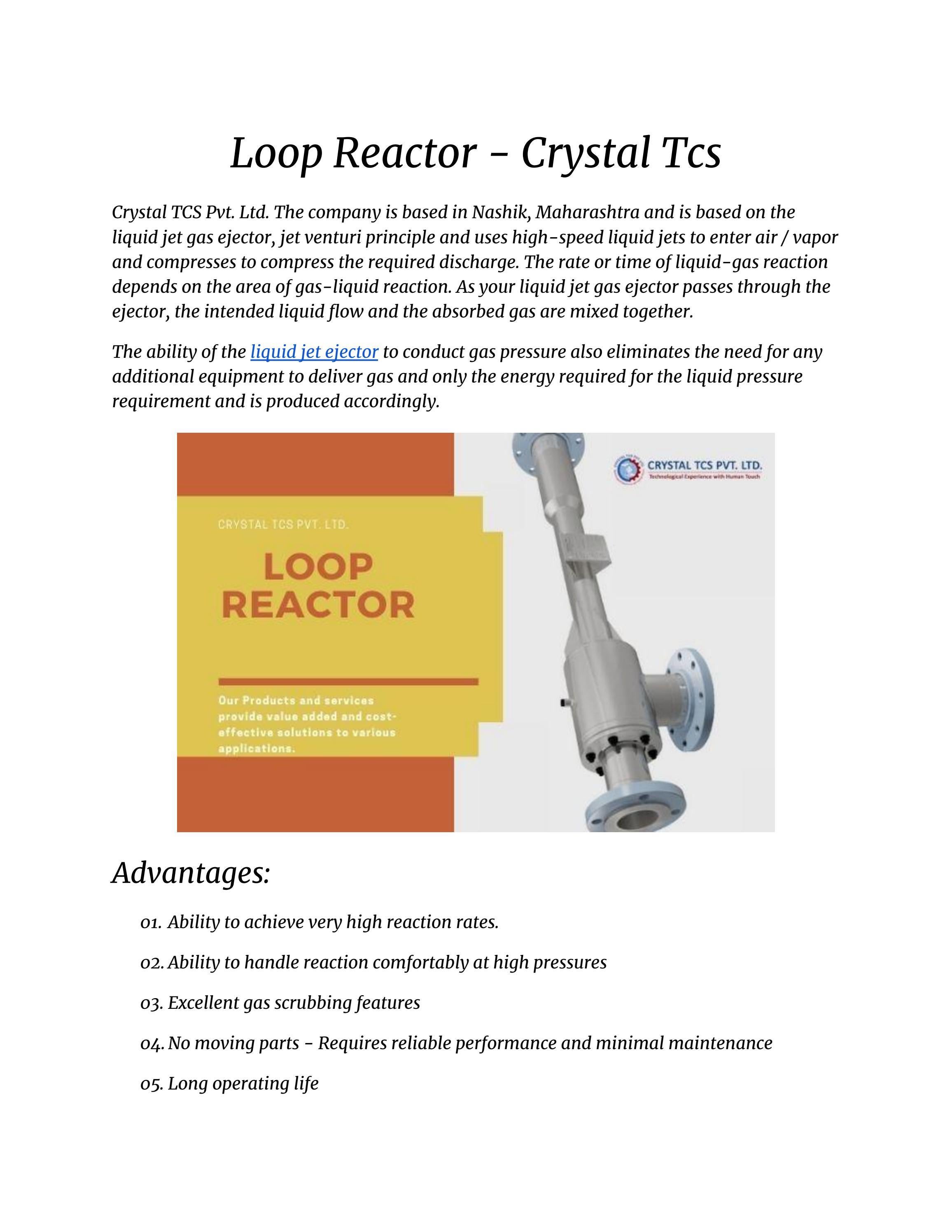Loop Reactor - Crystal Tcs by crystaltcs - Issuu