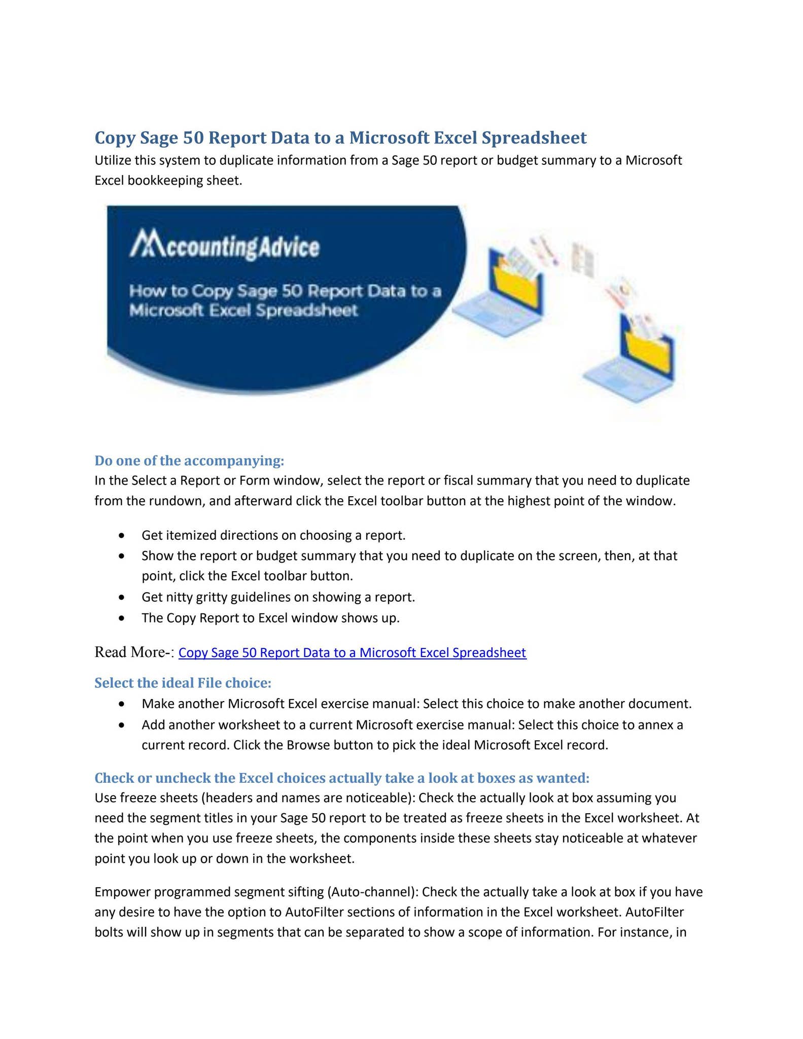 Step : Copy Sage 50 Report Data to a Microsoft Excel Spreadsheet by ...