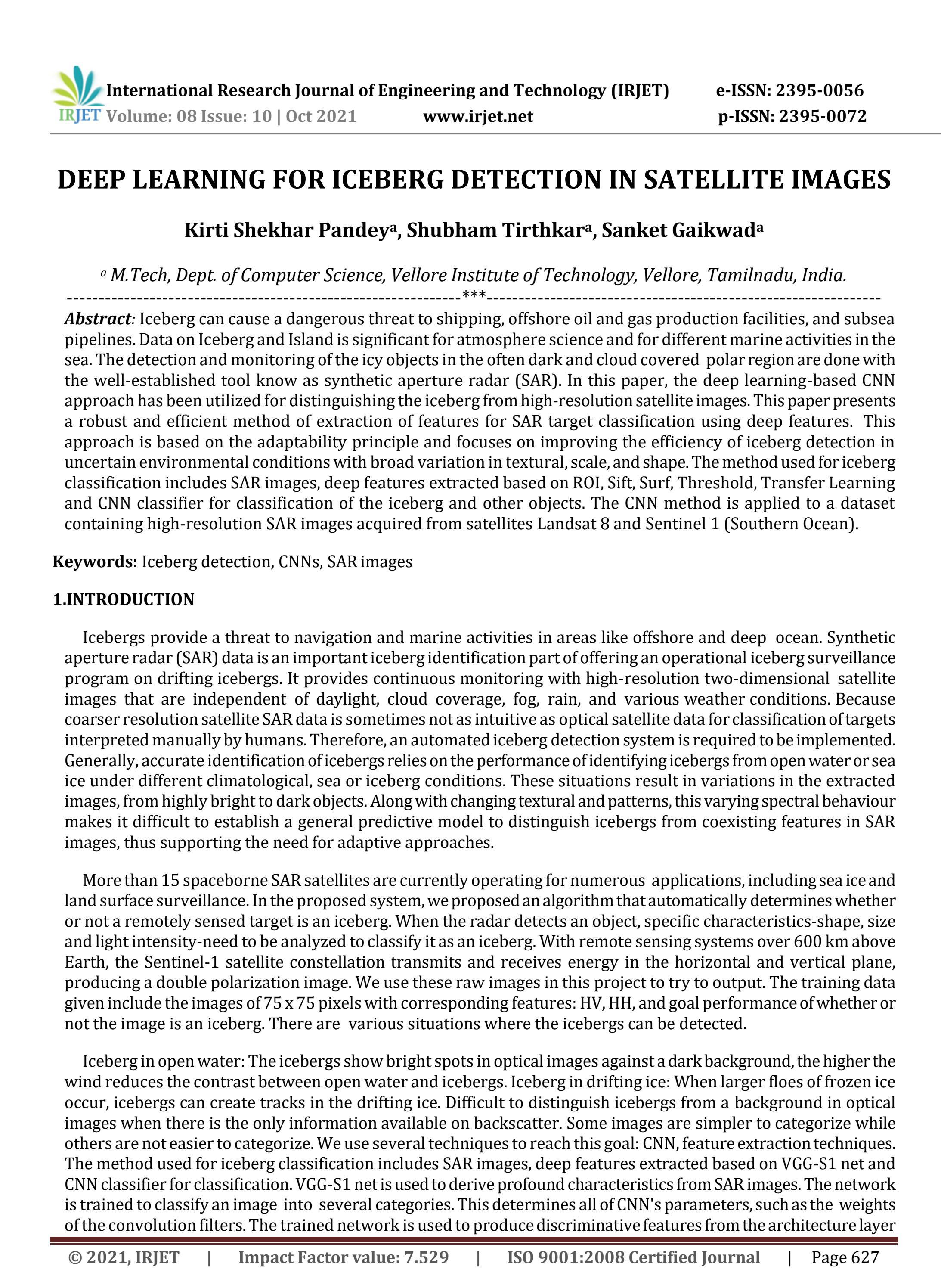 IRJET- Deep Learning for Iceberg Detection in Satellite Images by IRJET ...