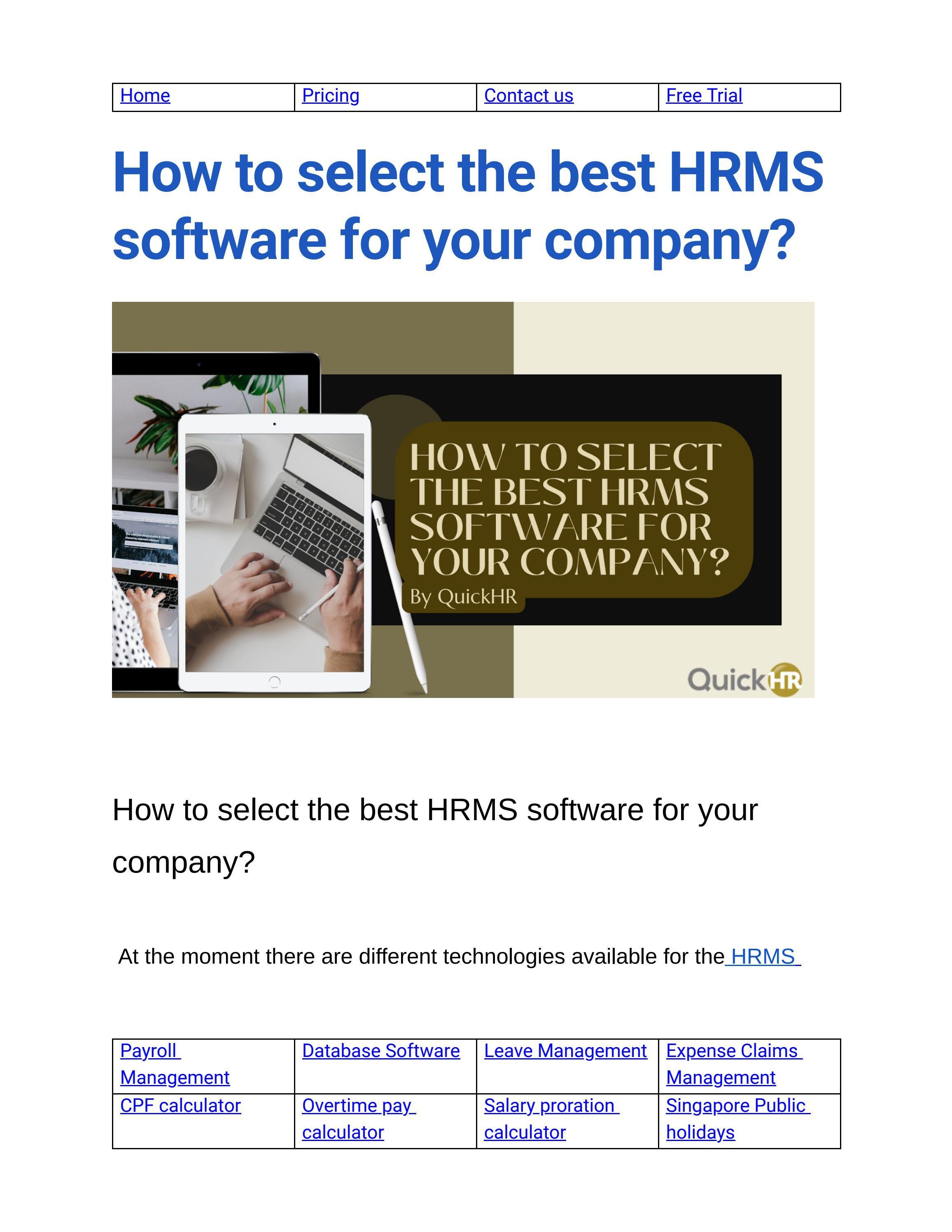 How to select the best HRMS software for your company by parkeradam916 ...