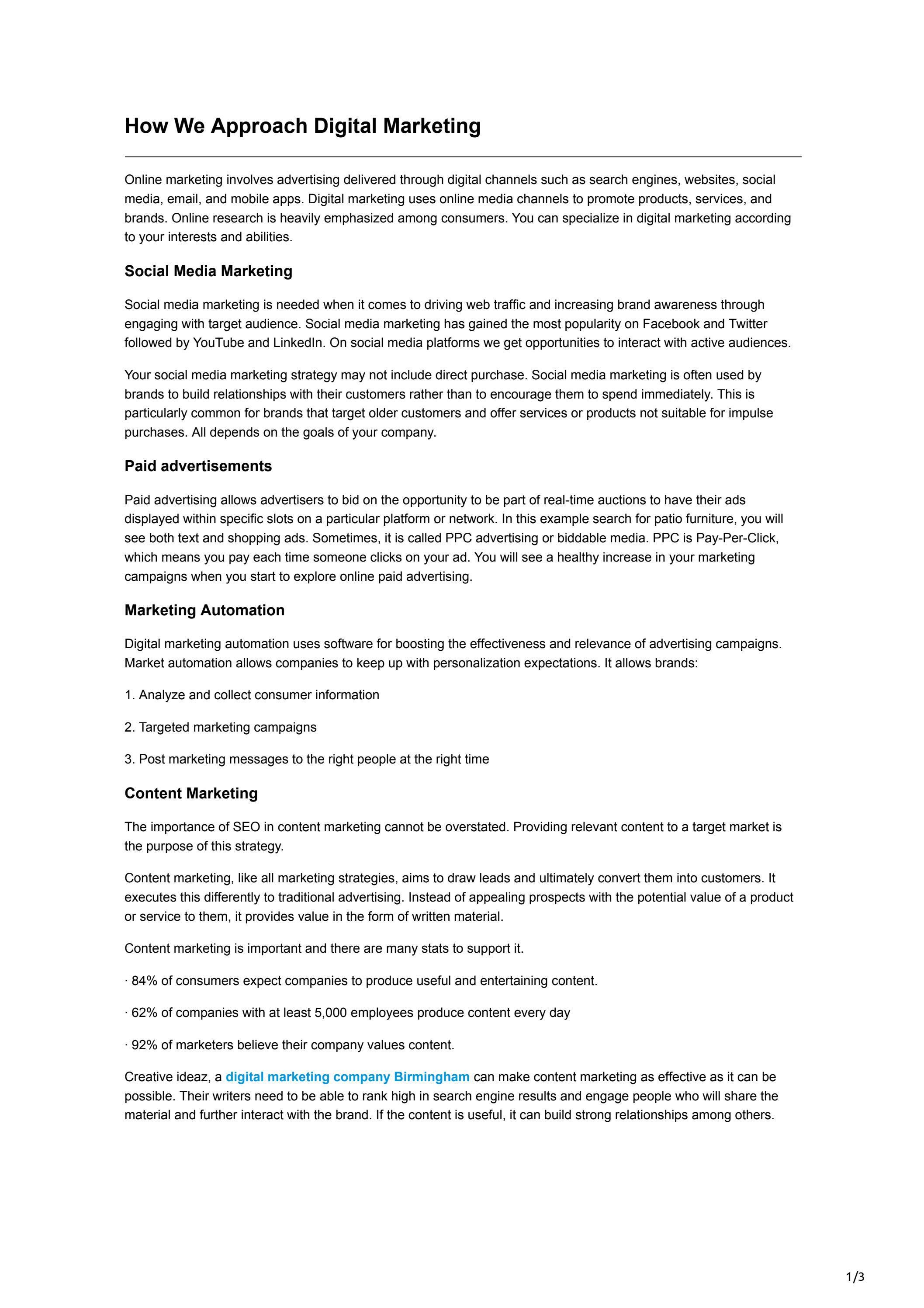 How We Approach Digital Marketing by Creative ideaz UK Ltd - Issuu