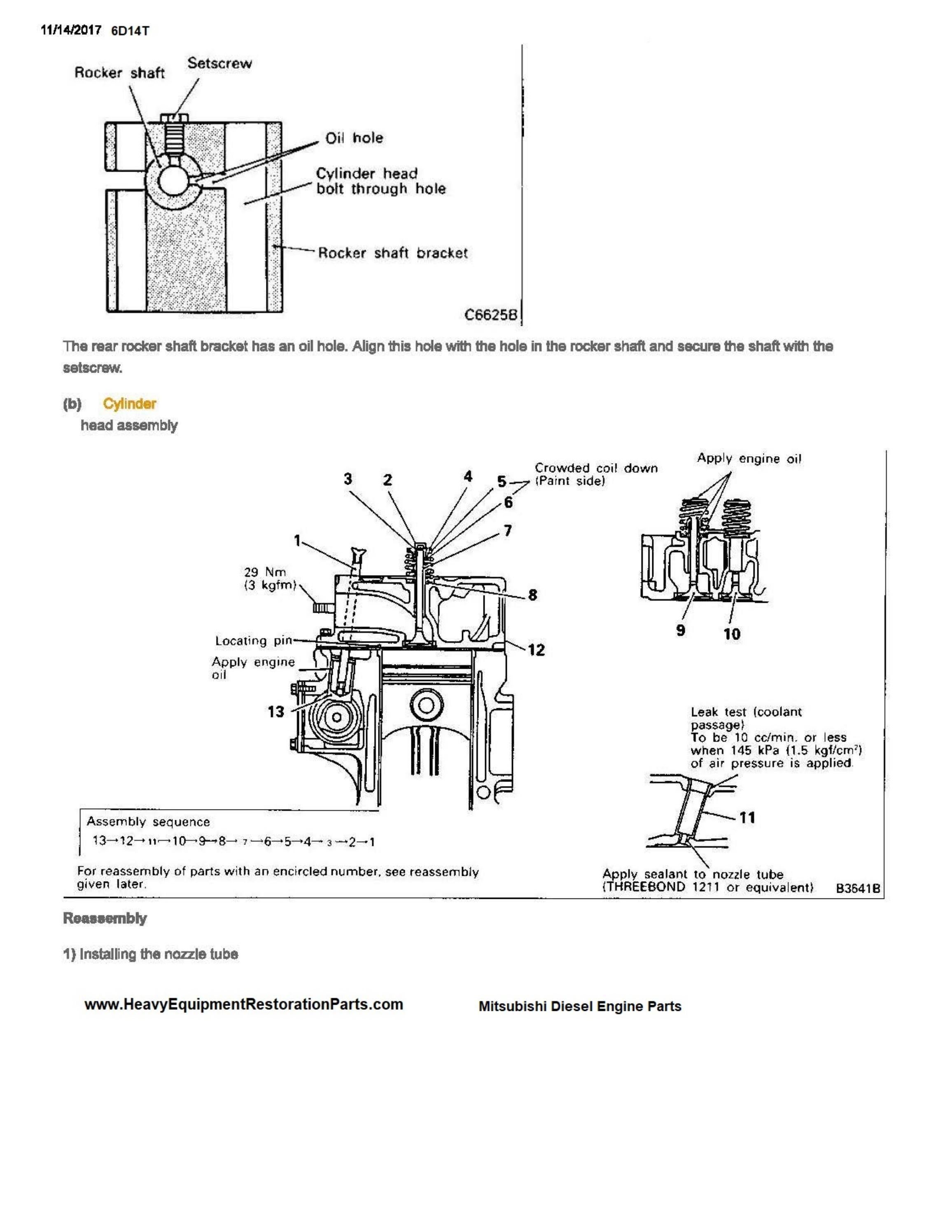 Mitsubishi 6D14 6D14T injector tube installation by engineparts2 - Issuu