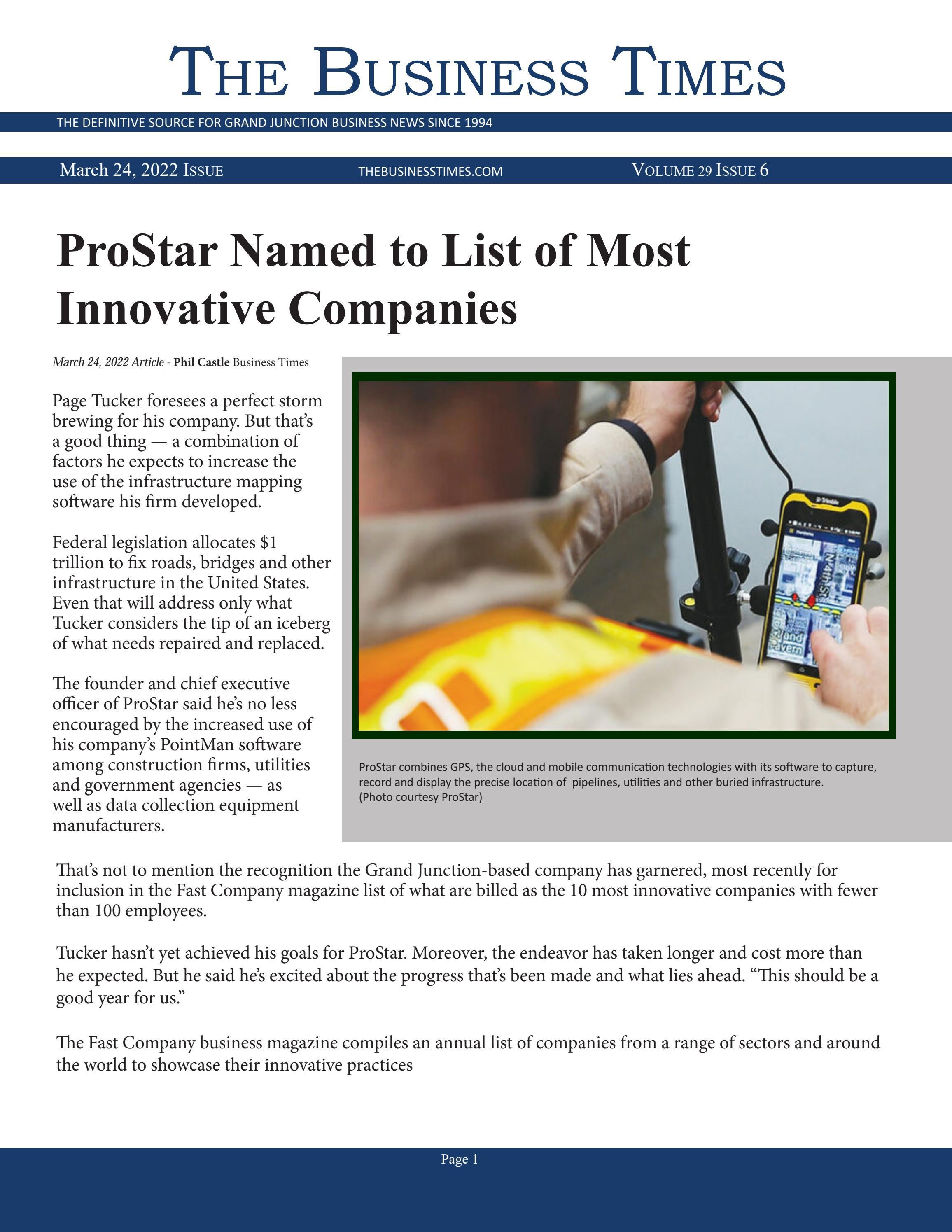 ProStar Joins List of Innovative Companies by prostarcorp - Issuu