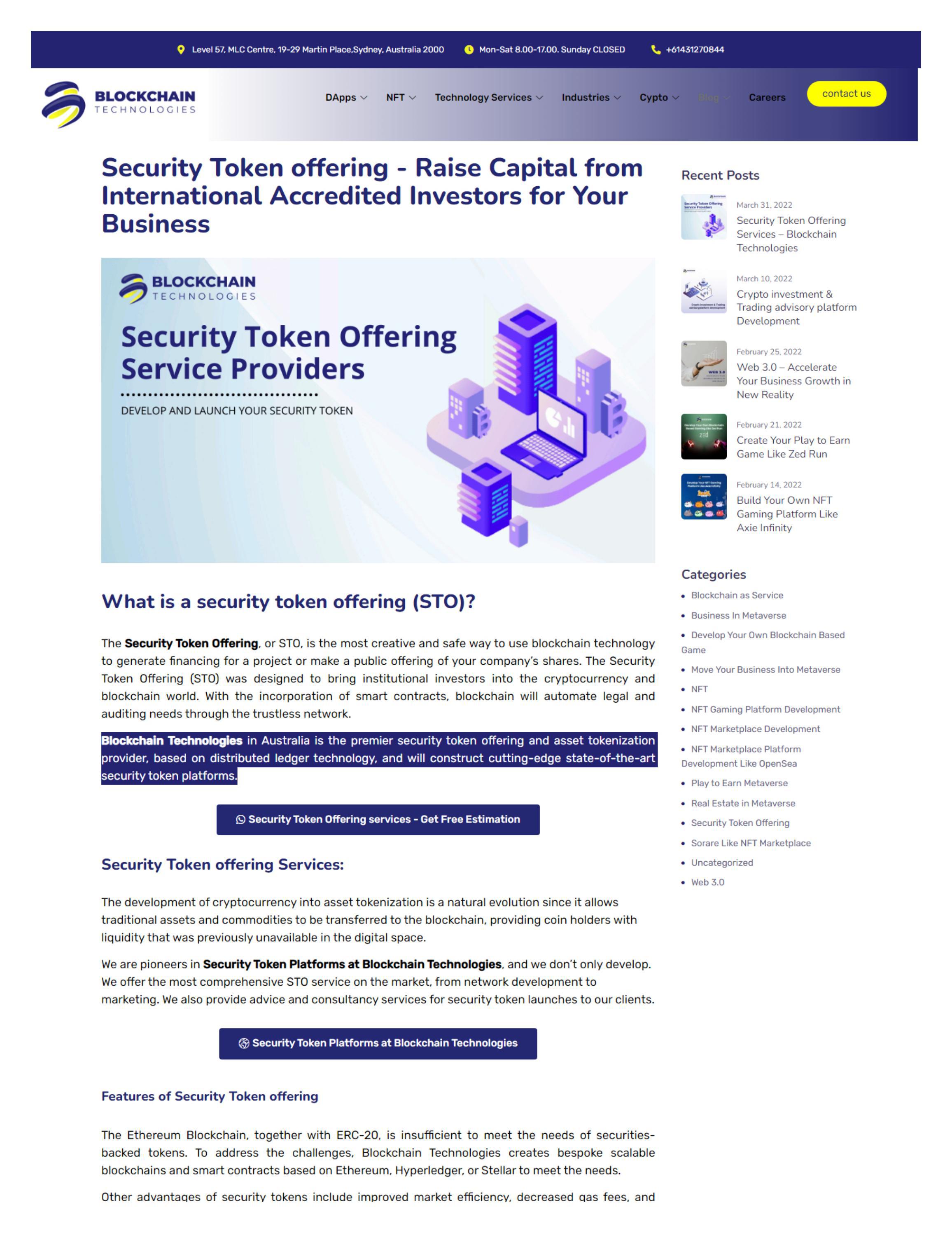 Security Token offering - Raise Capital from International Accredited ...