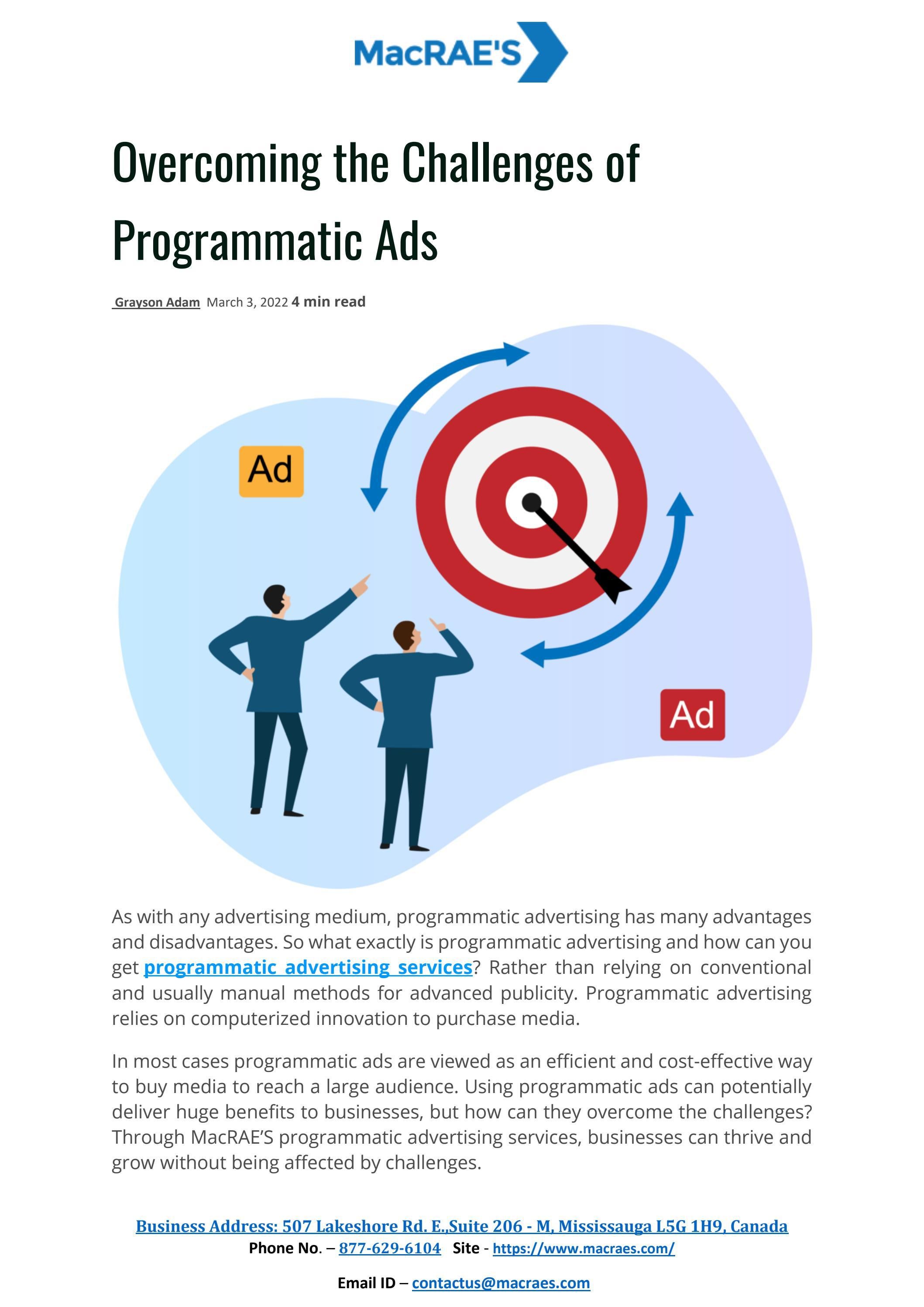 Overcoming the Challenges of Programmatic Ads by Grayson Adam - Issuu