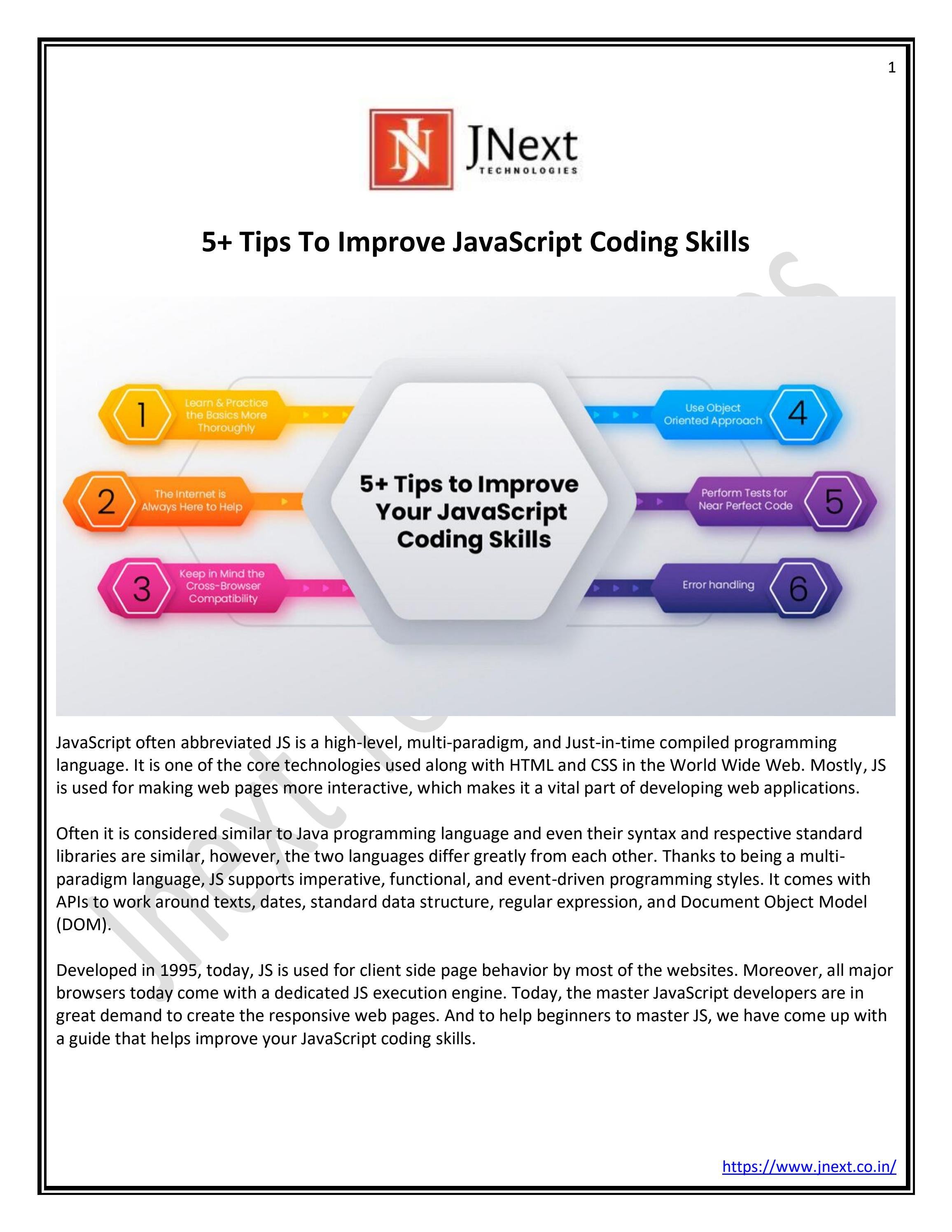 5+ Tips To Improve JavaScript Coding Skills by JNext Services Pvt. Ltd. - Issuu