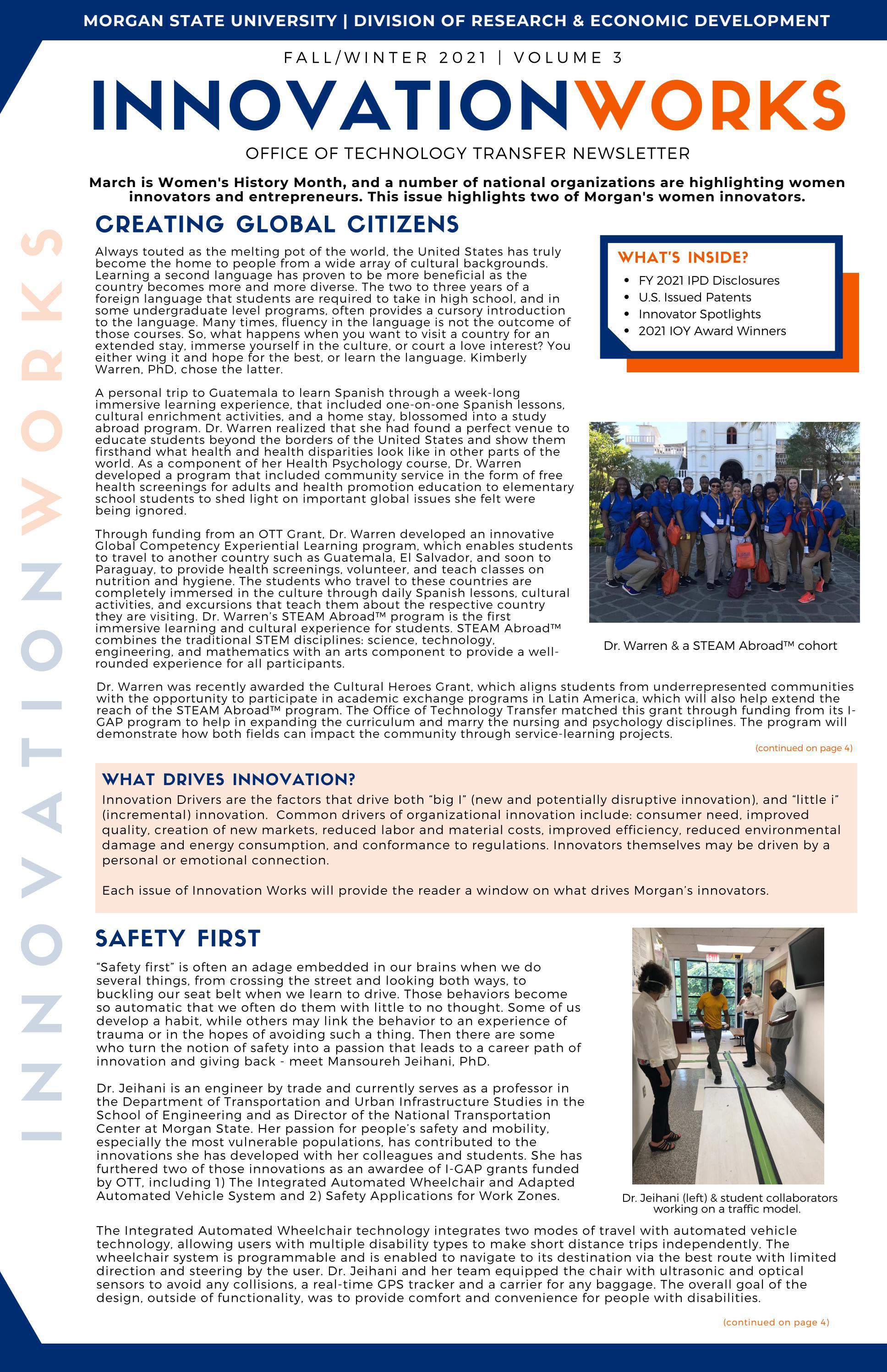 Innovation Works Newsletter - Fall/Winter 2021 by Morgan Tech Transfer ...