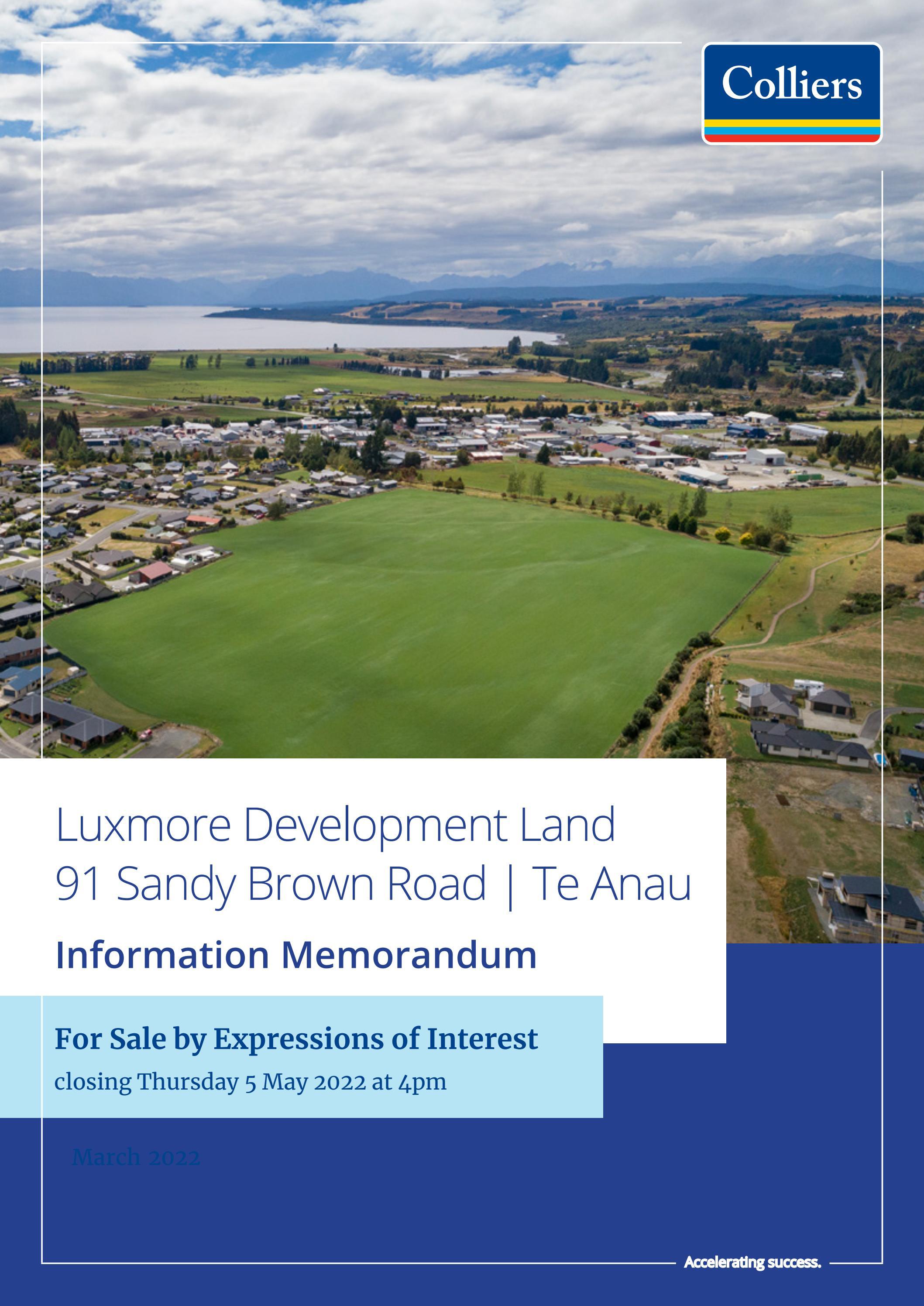 Luxmore Development Land - Information Memorandum by Colliers Otago - Issuu