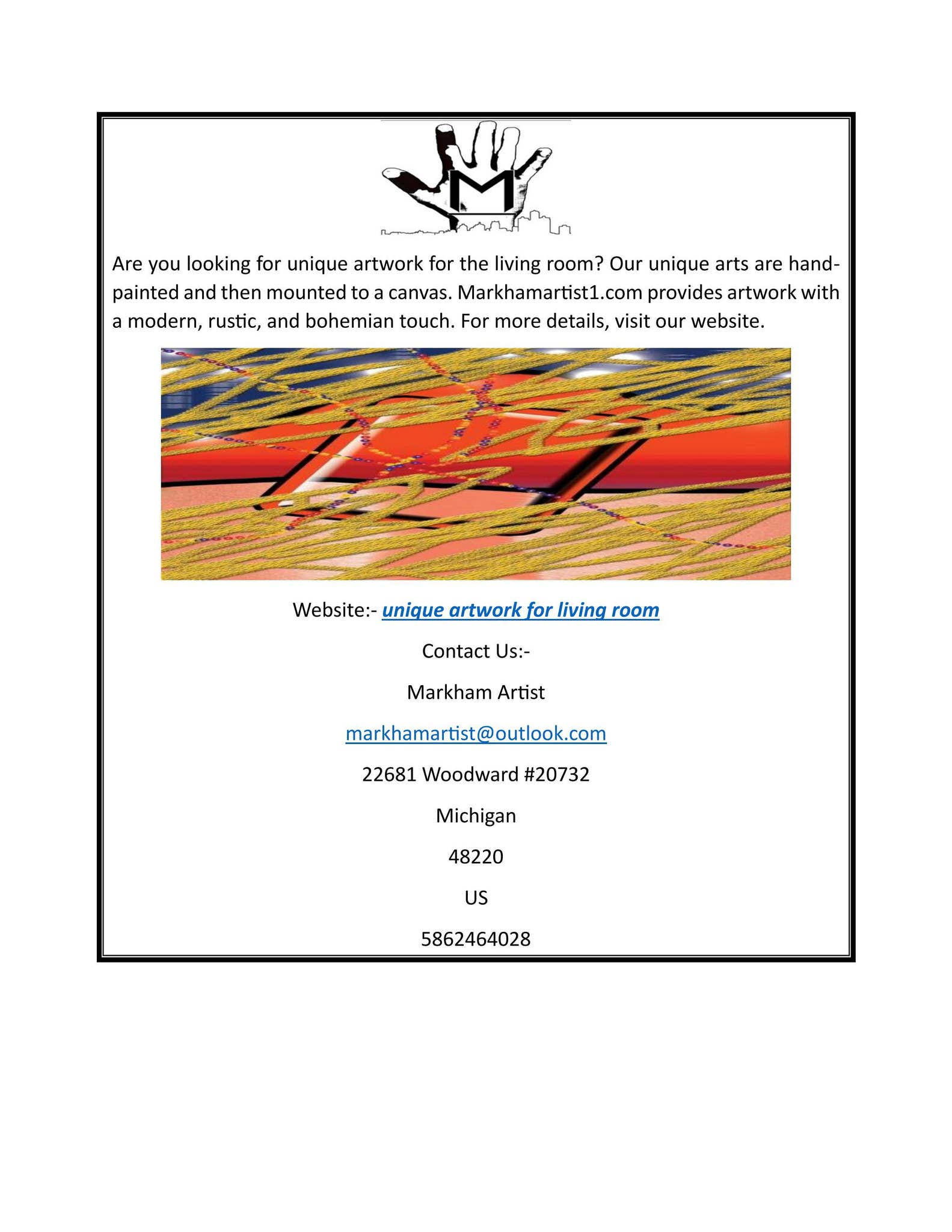 Unique Artwork for Living Room | Markhamartist1.com by Markham Artist ...