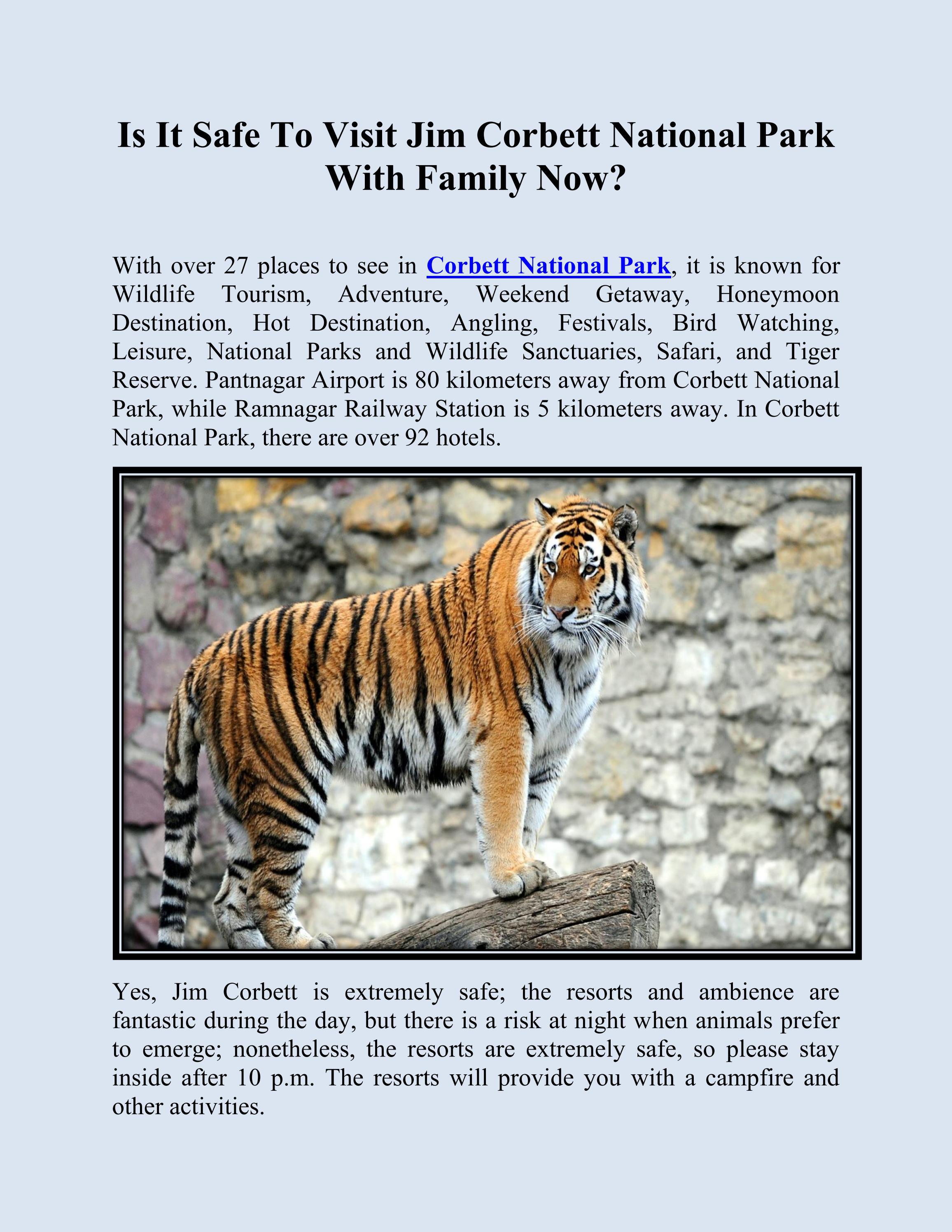 Is It Safe To Visit Jim Corbett National Park With Family Now? by Jim ...
