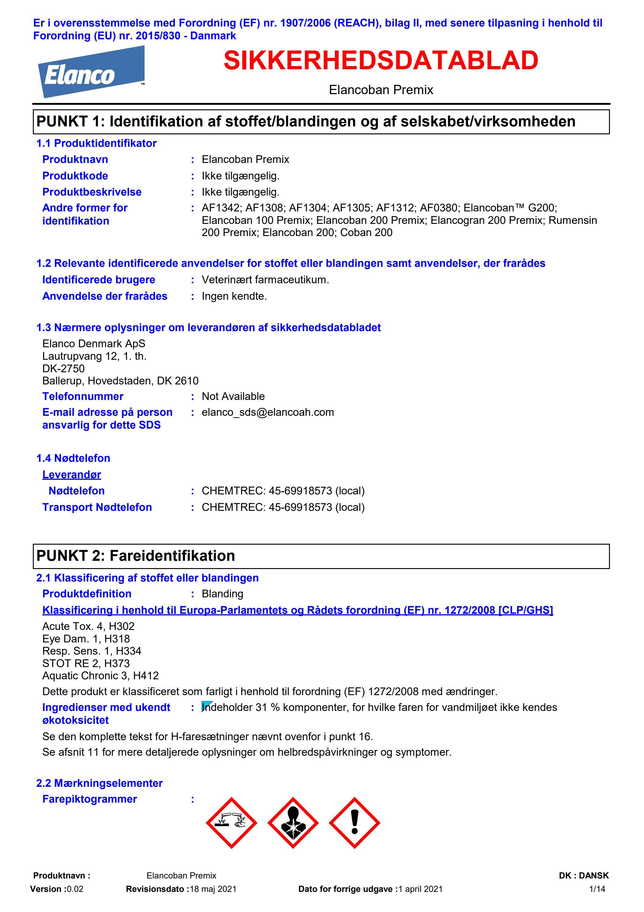 Elancoban SDS by Elanco_nordics - Issuu
